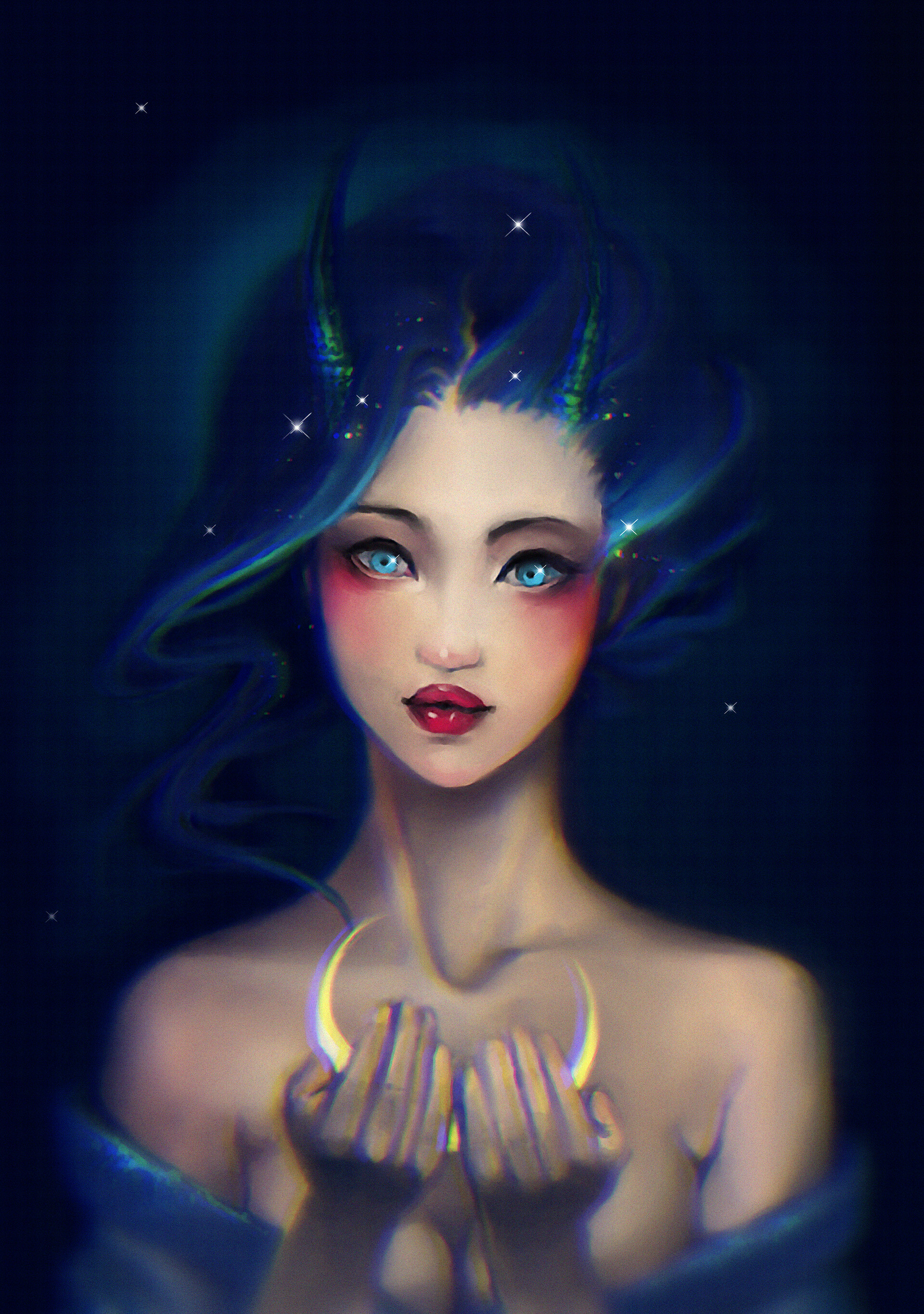 Hulda Gnodima - Nightwitch snaring the cresent moon