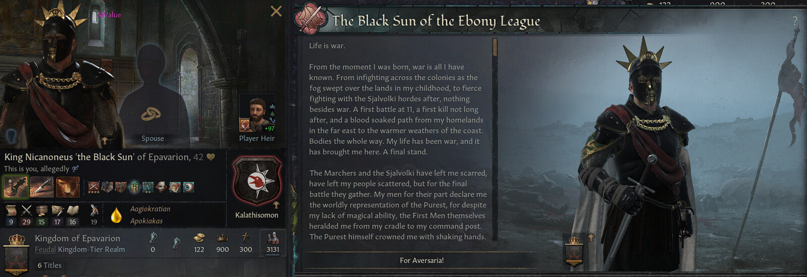 Spencer Sharp - Black Sun - Character for Crusader Kings 3 Mod (Godherja)