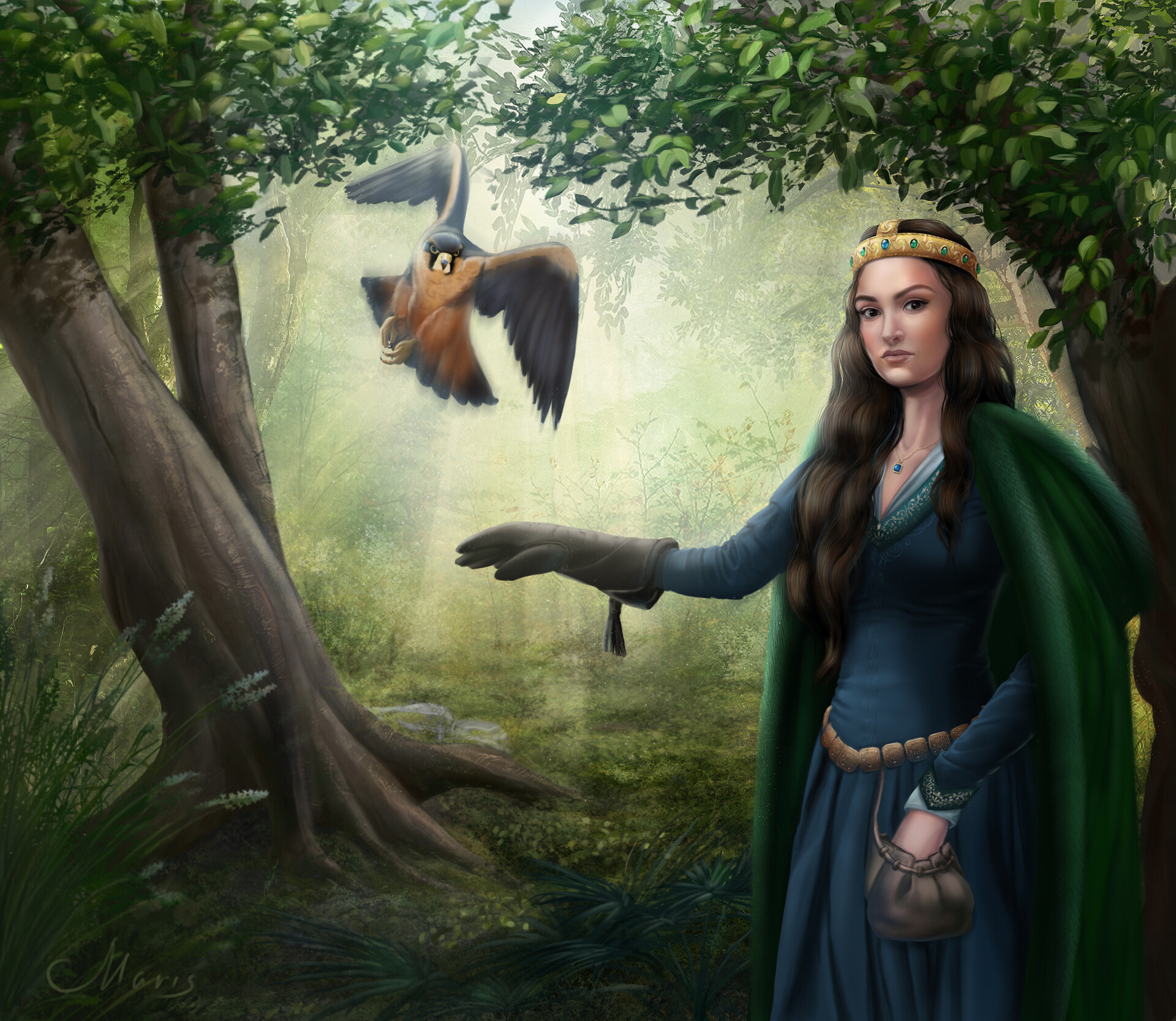 ArtStation - Falcon hunting