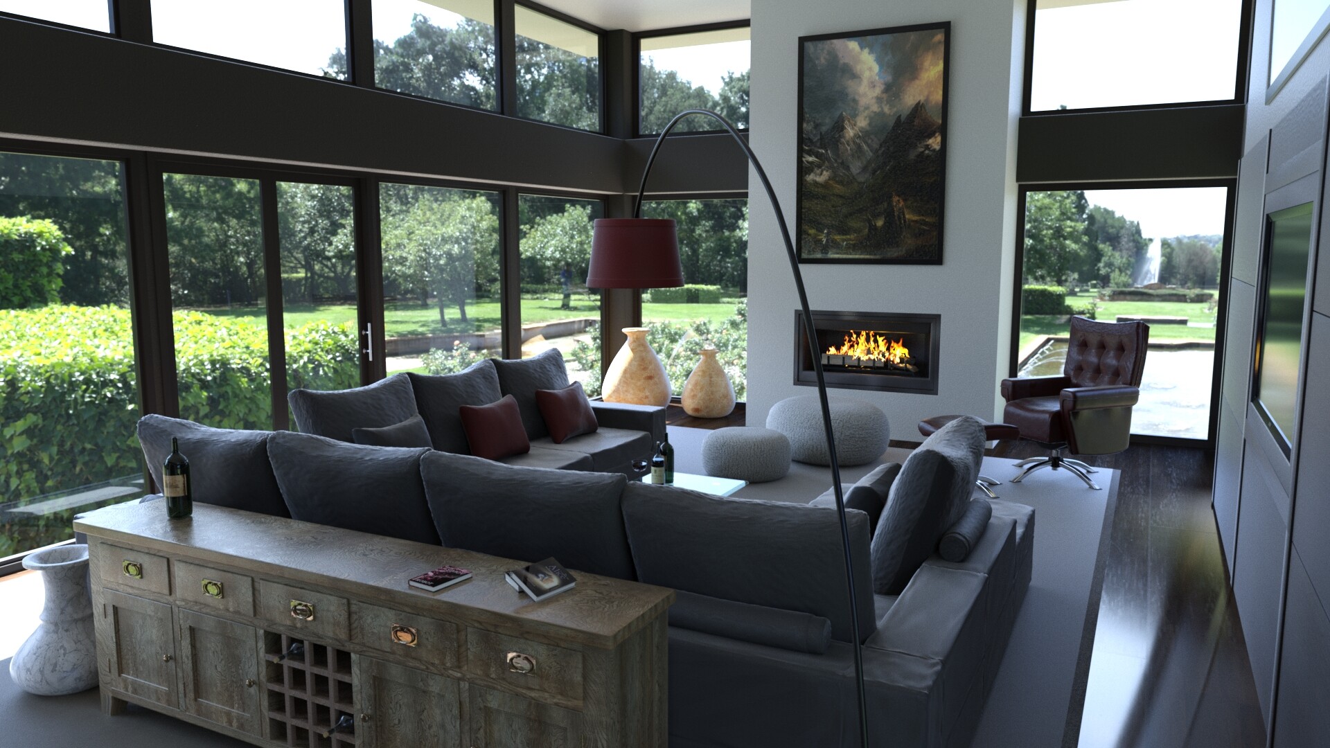 ArtStation - Architectural Visualization of a Living Room