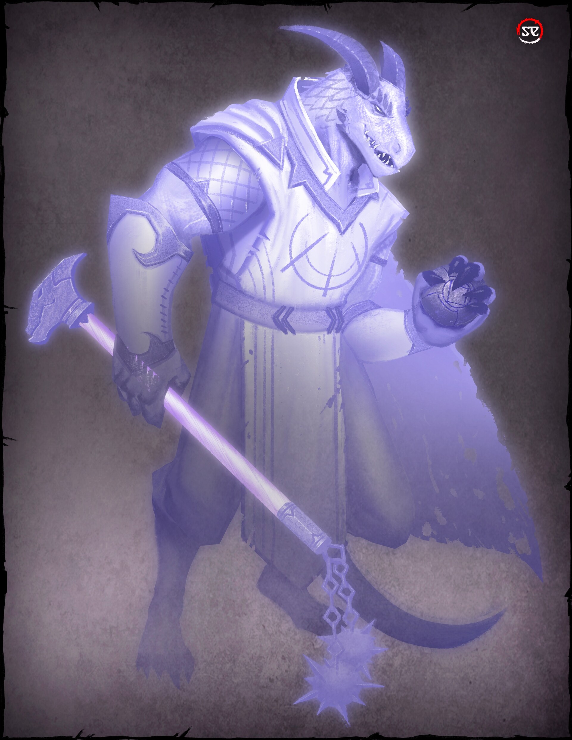 ArtStation - Ghost Dragonborn Paladin, Sean Evans