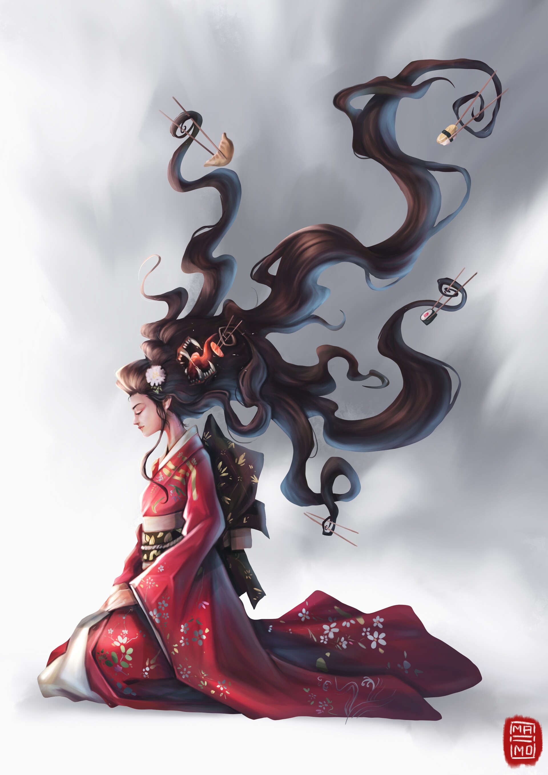 Futakuchi-onna (二口女) "two-mouthed woman" by Thouchapon Singhavejsakul ...