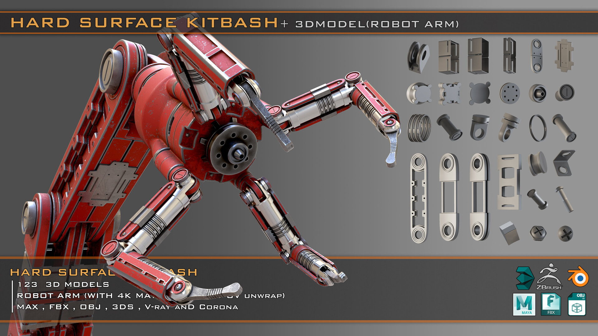 ArtStation - Hard Surface Kitbash+ROBOT ARM-OM