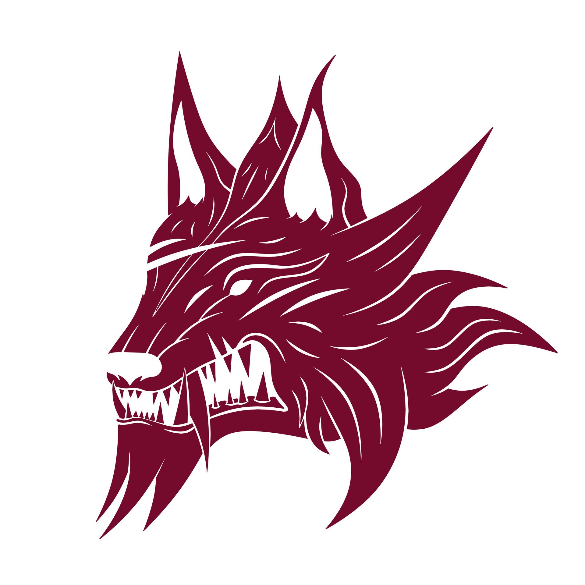 Black And Red Demon Wolves