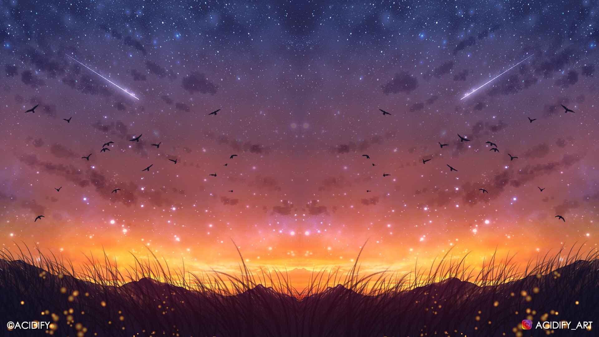 ArtStation - Golden (Sunset Landscape / Symmetry Concept Art)