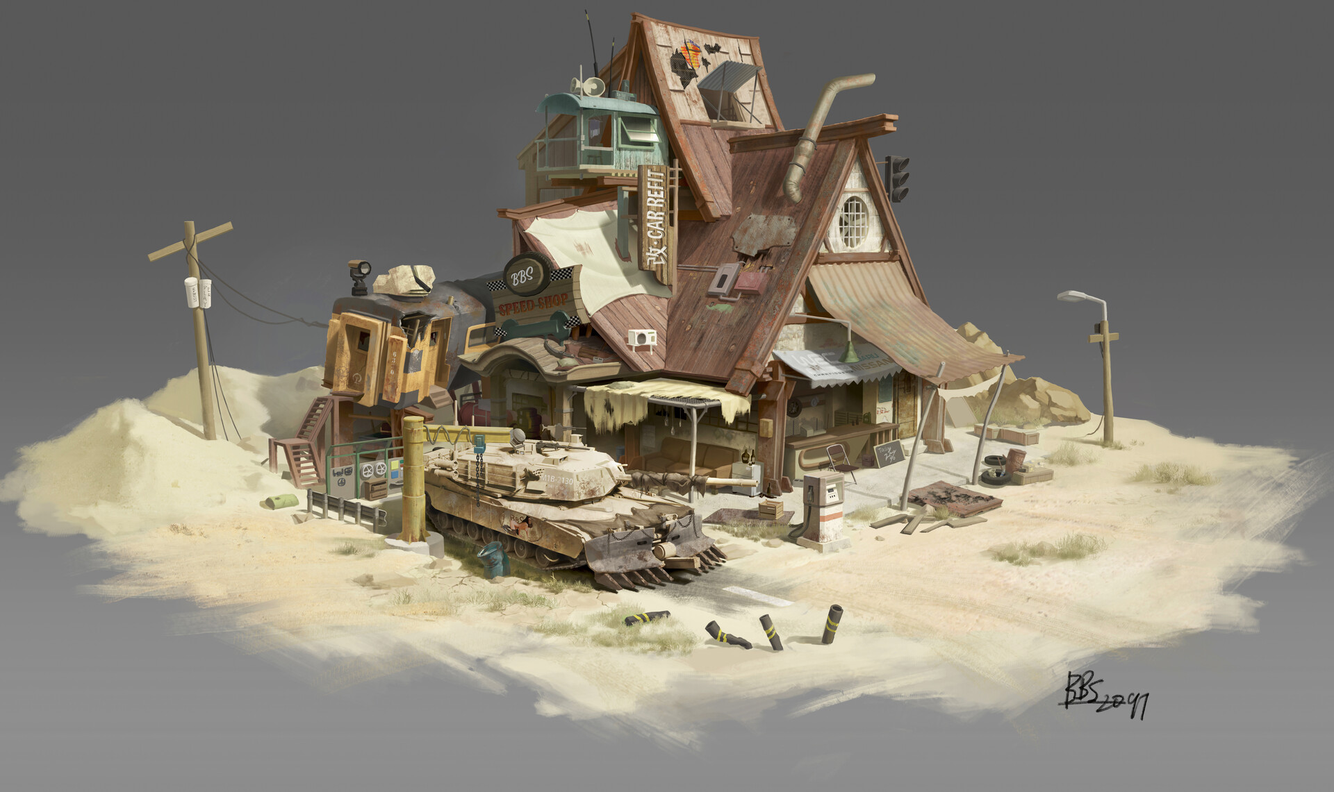 ArtStation - wasteland-repair shop