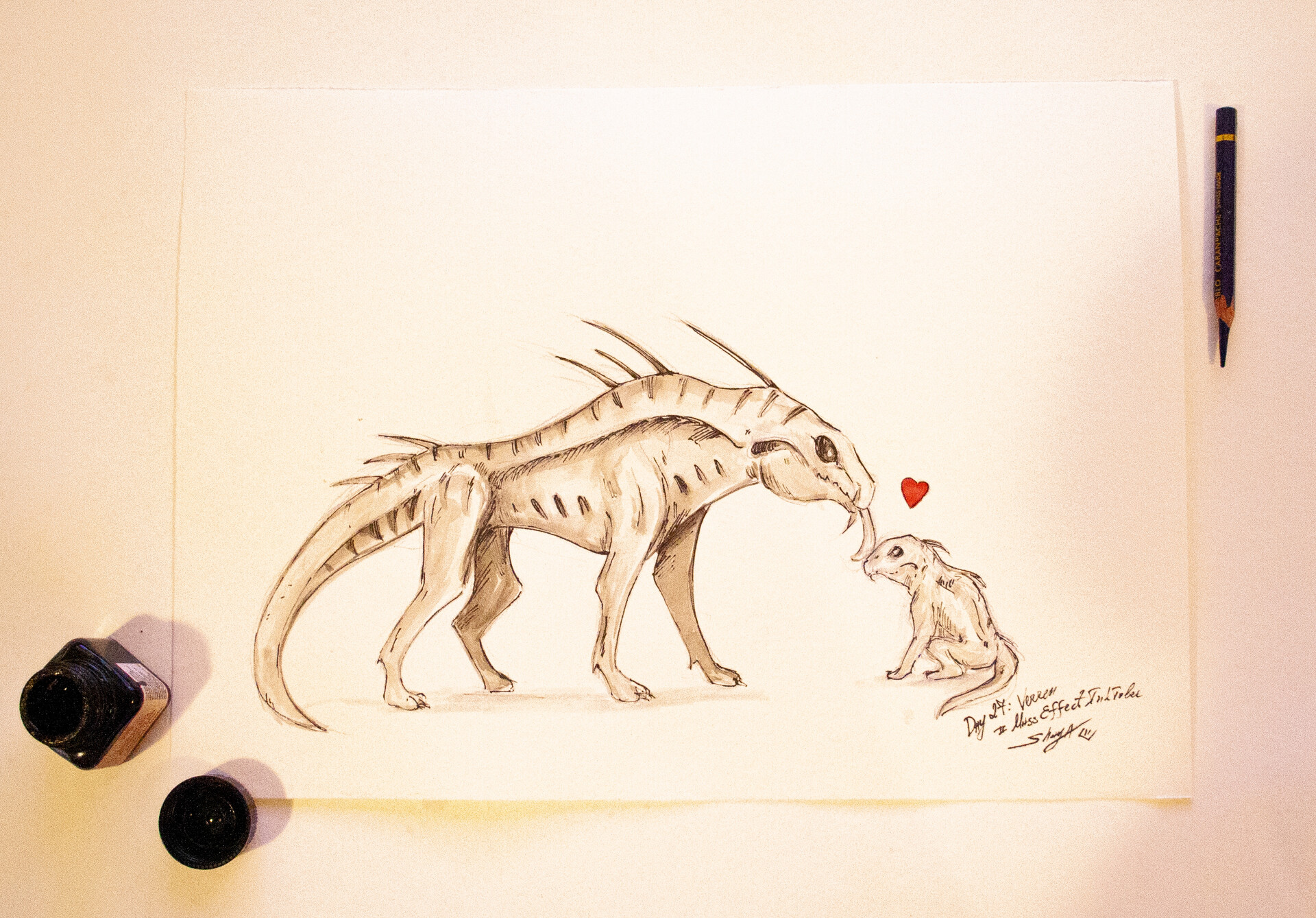 ArtStation - Mass Effect InkTober Day 27 - Varren