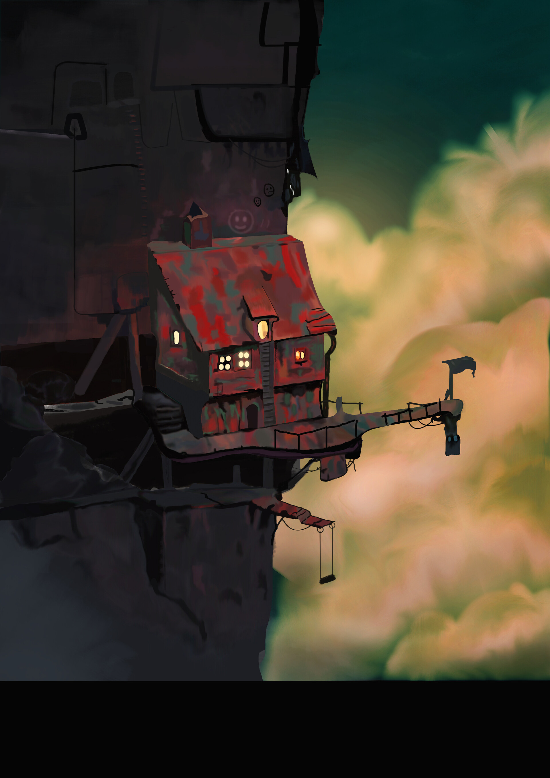 ArtStation - House on cliff