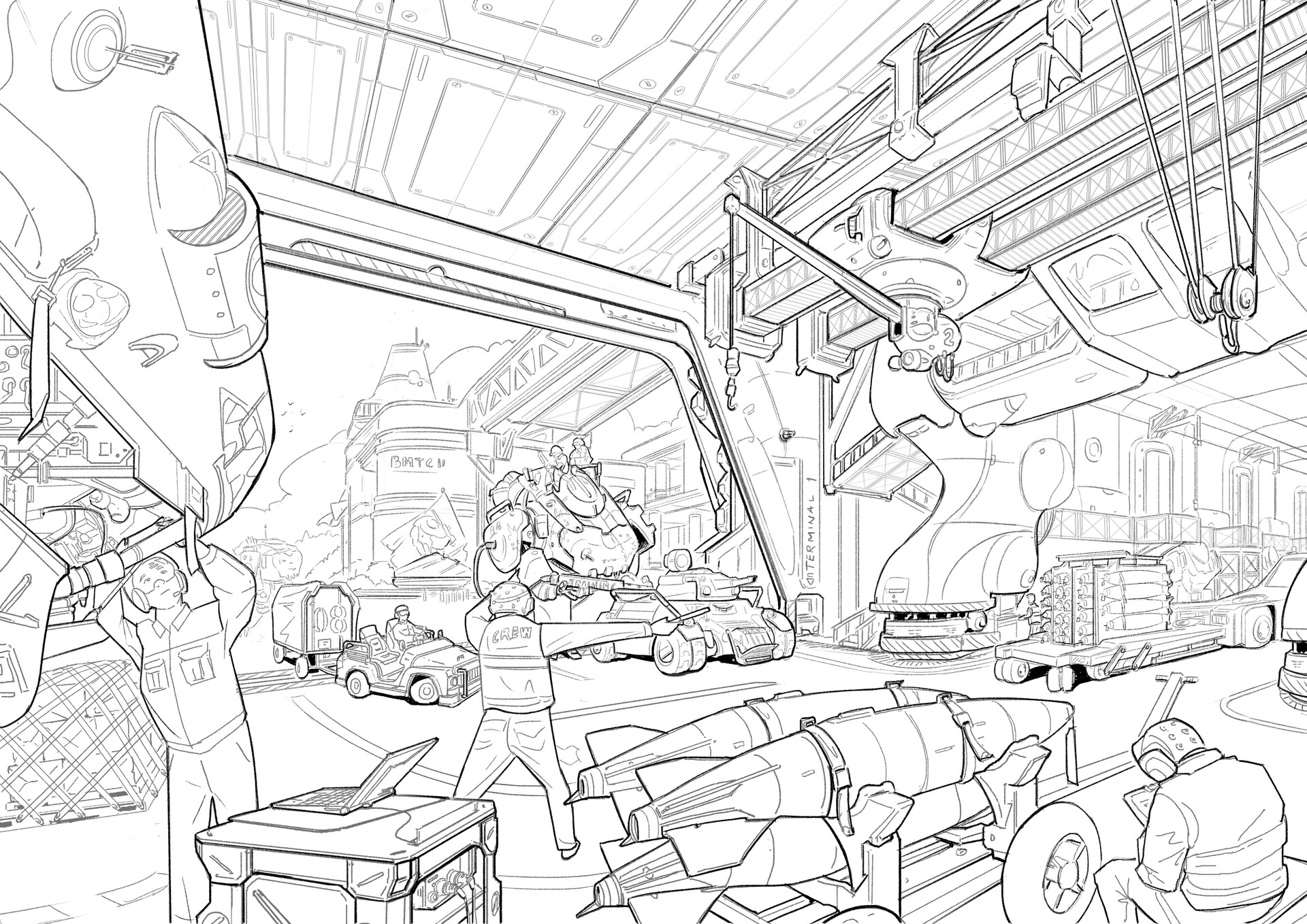 ArtStation - Mecha Line Art