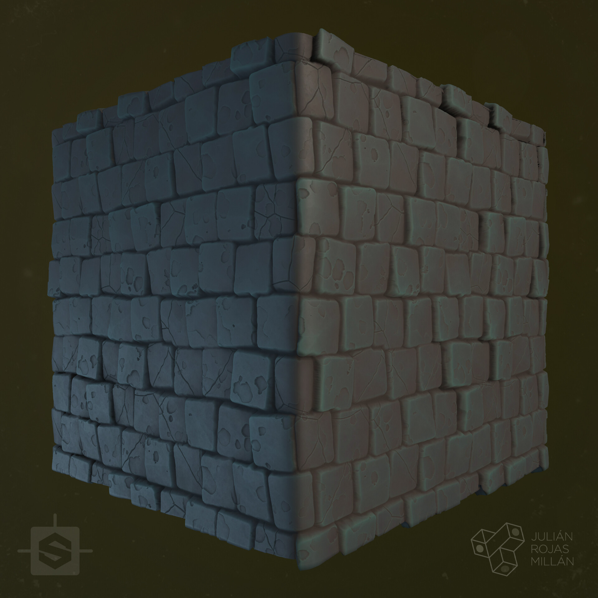 Julián Rojas Millán - Substance Designer Stylized Cobblestone Examples