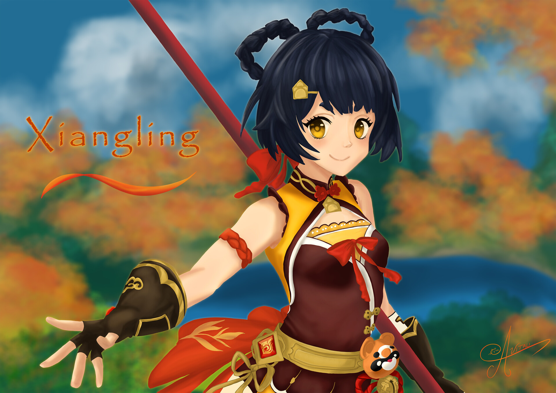 ArtStation - Fan art Xiangling - Genshin Impact