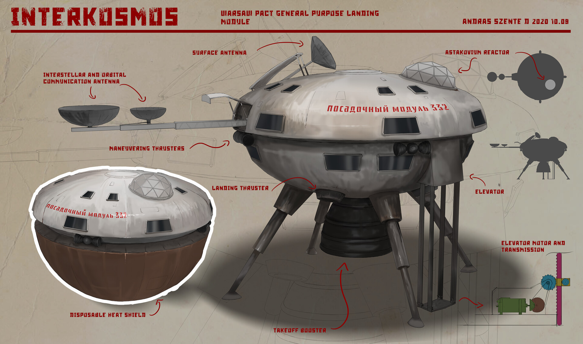 ArtStation - Interkosmos - Warsaw Pact General Purpose Landing Module