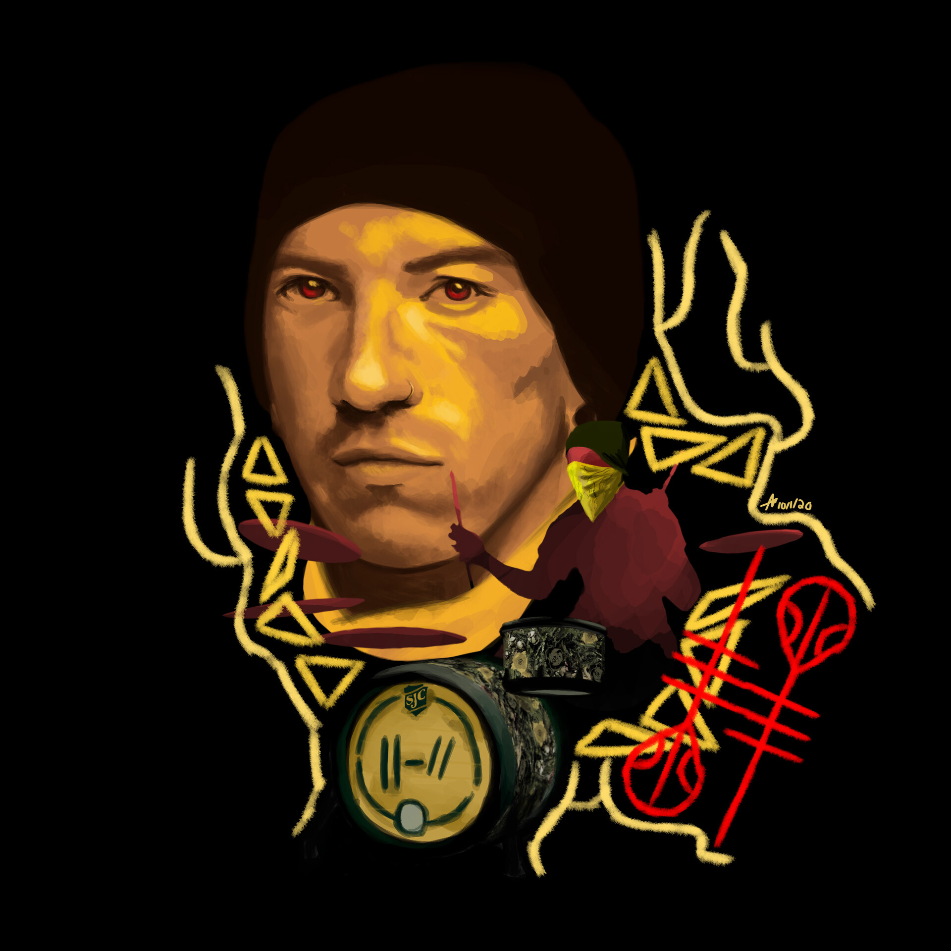 ArtStation - Twenty One Pilots - Josh Dun Bandito Digital Portrait