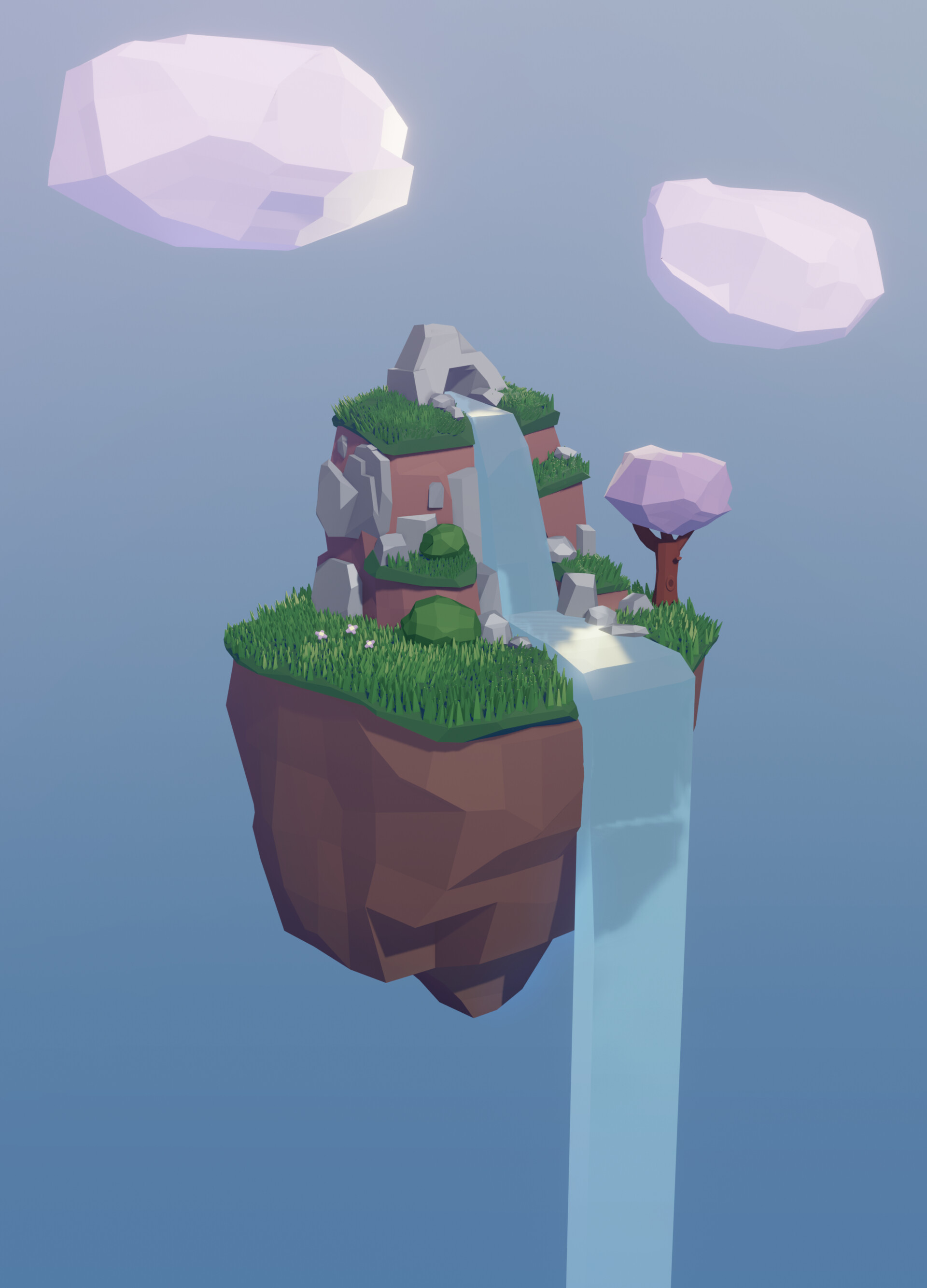 ArtStation - Floating island Low poly