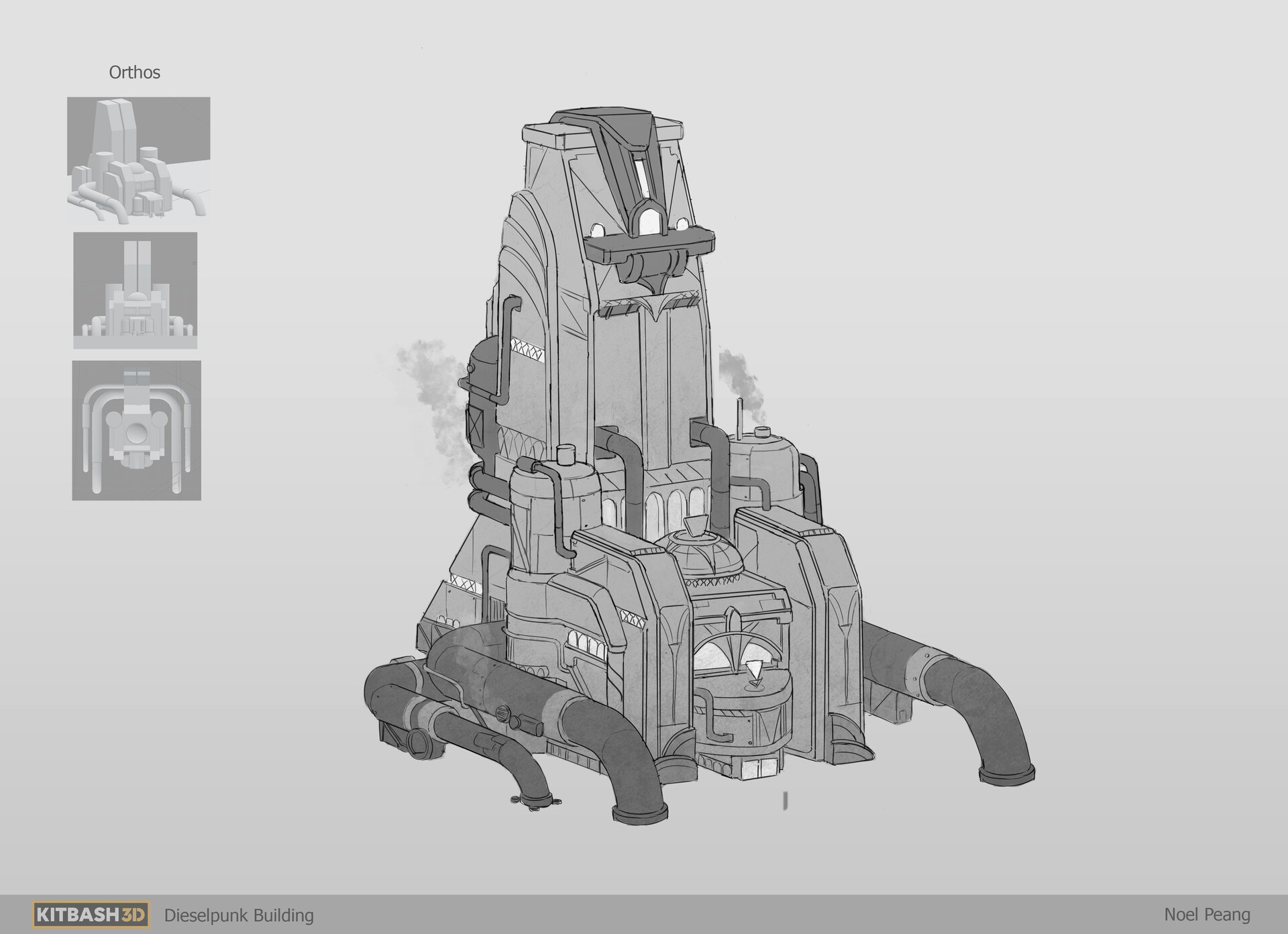 ArtStation - Diesel punk building