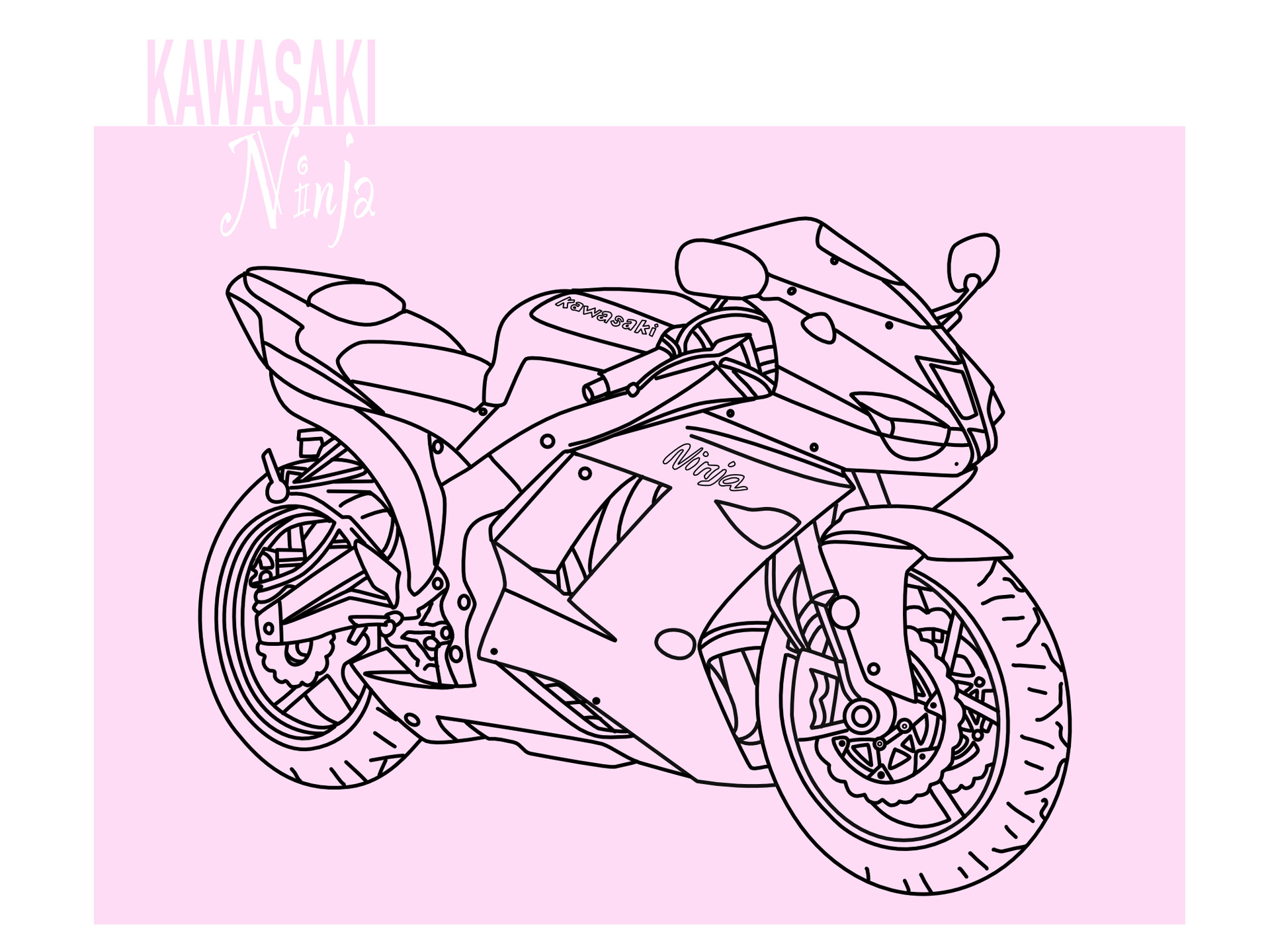 kawasaki ninja coloring pages