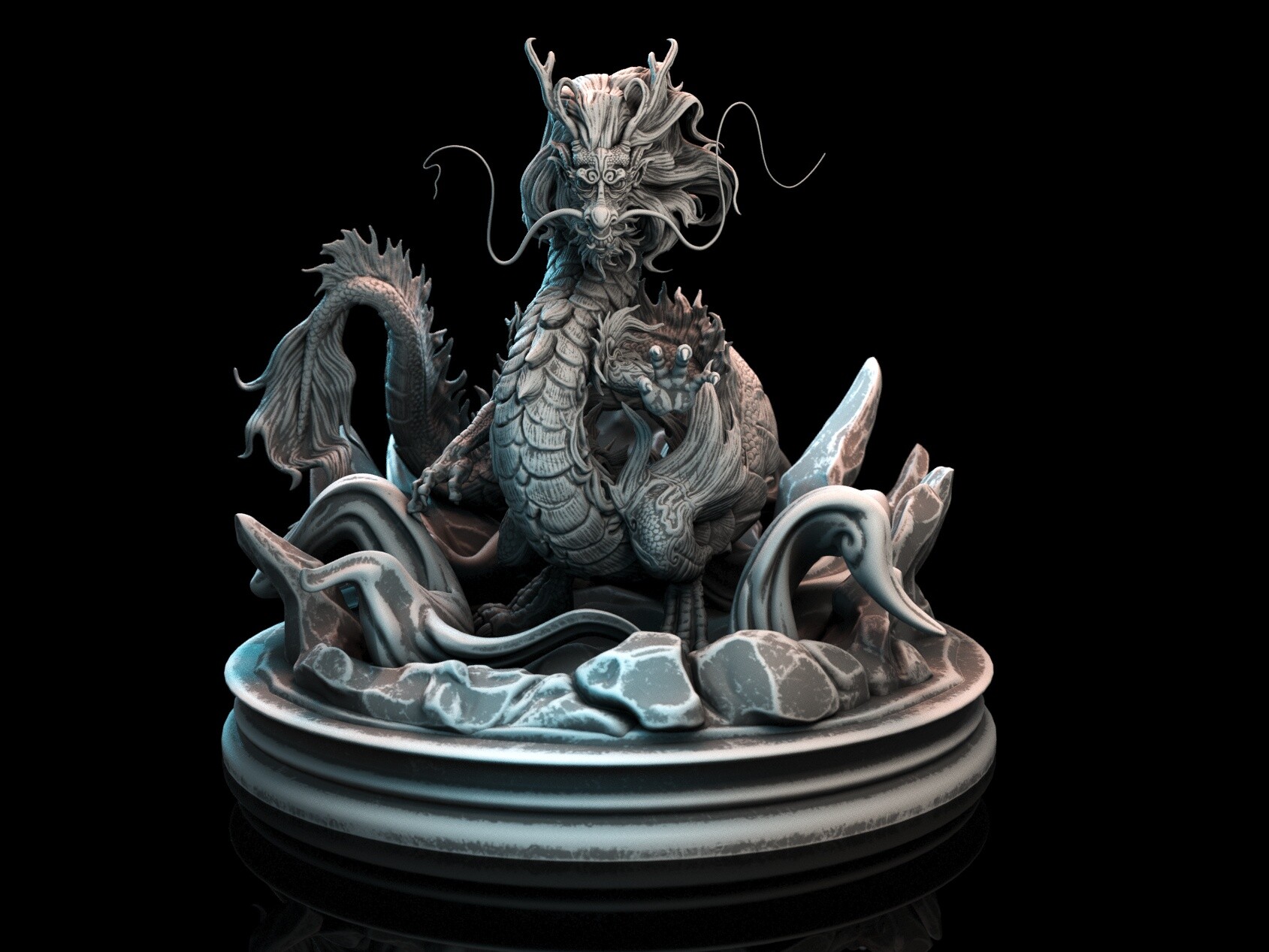 ArtStation - Dragon 3D Sculpture