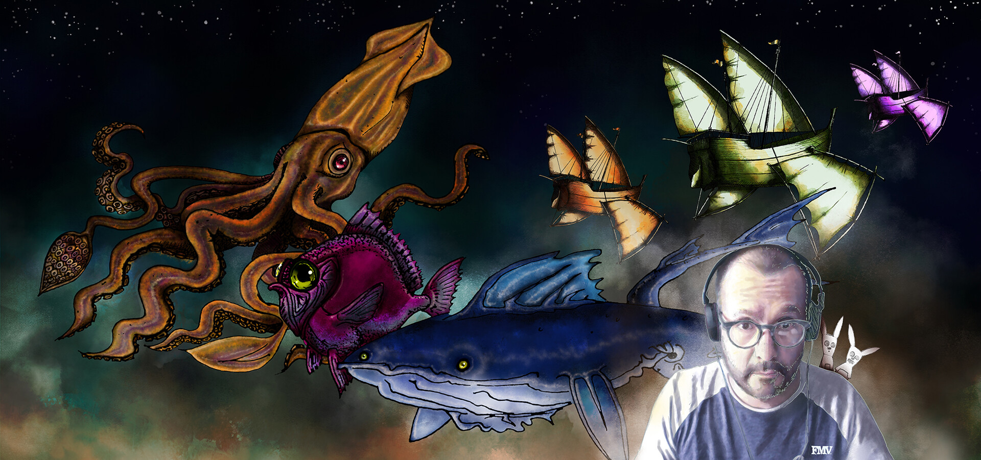 ArtStation - Abyssal creatures and flying ships