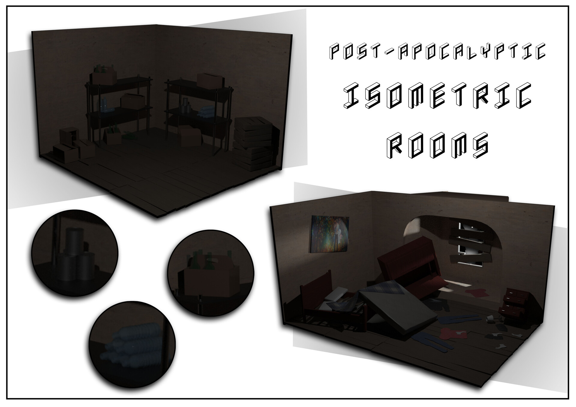 ArtStation - Post-Apocalyptic Isometric Rooms