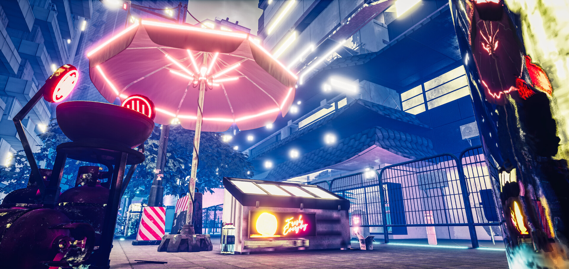 ArtStation - Neon Nights in Neo City Kitbash3D Mini Kit Wallpapers