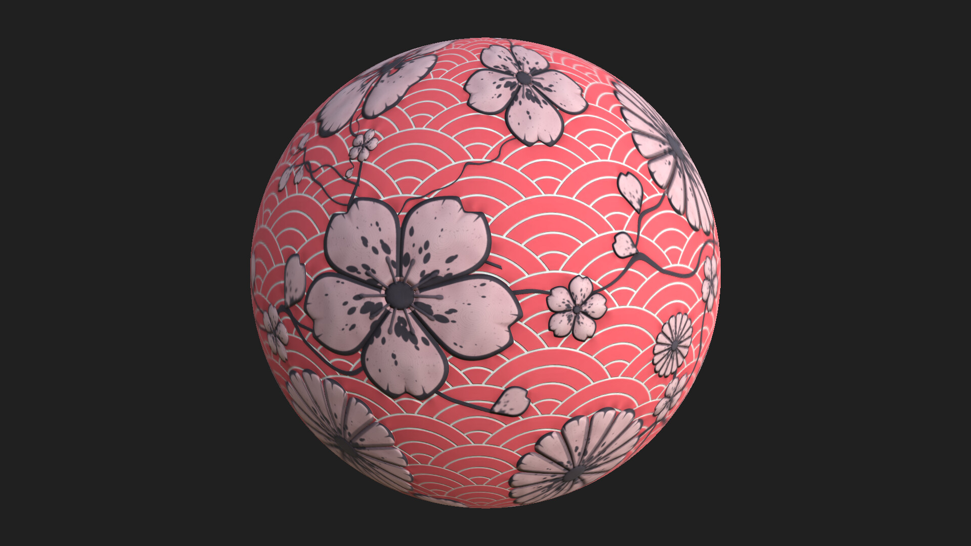 ArtStation - Asian Flower Pattern PBR Texture - Substance Designer