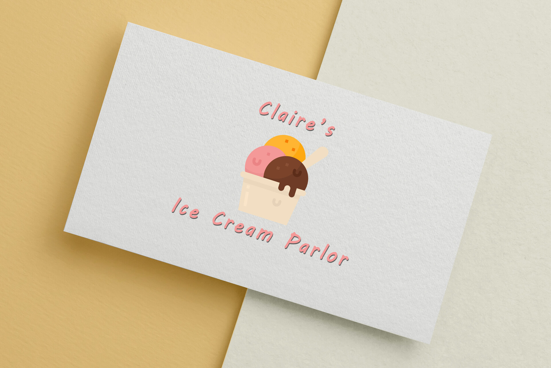 ArtStation - Ice Cream Shop Business Card Mock up
