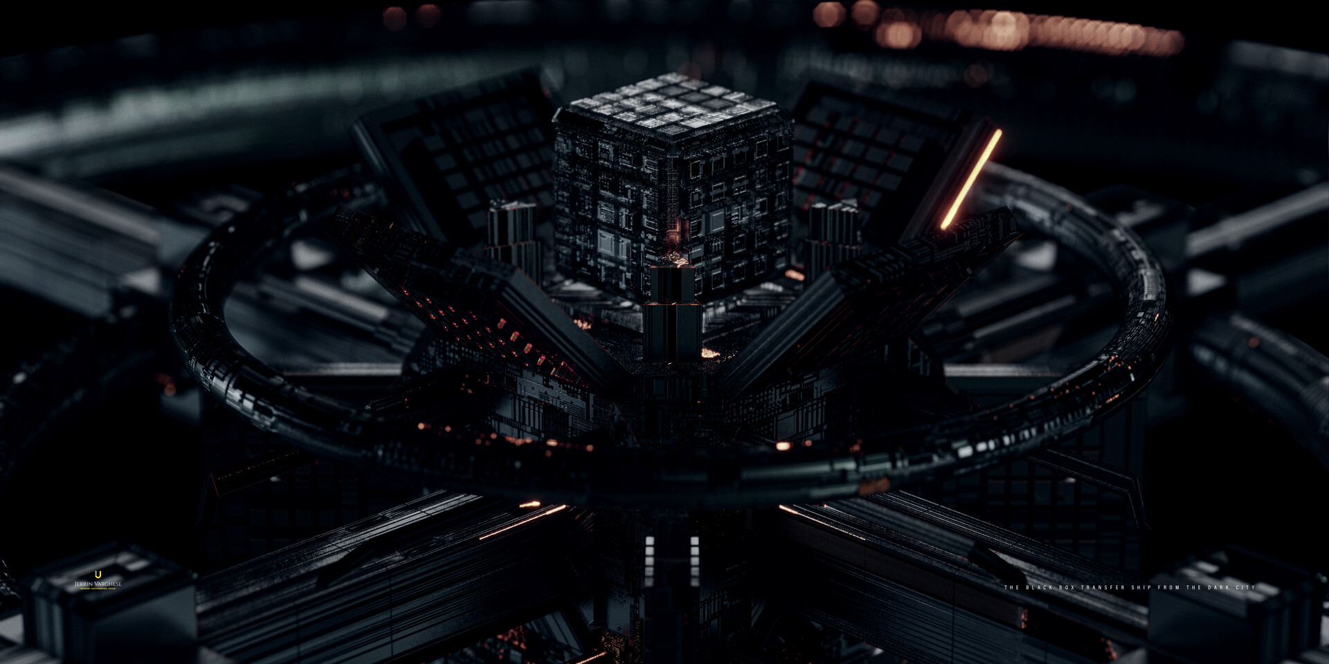 ArtStation - The Black Box Transfer Ship From The Dark City