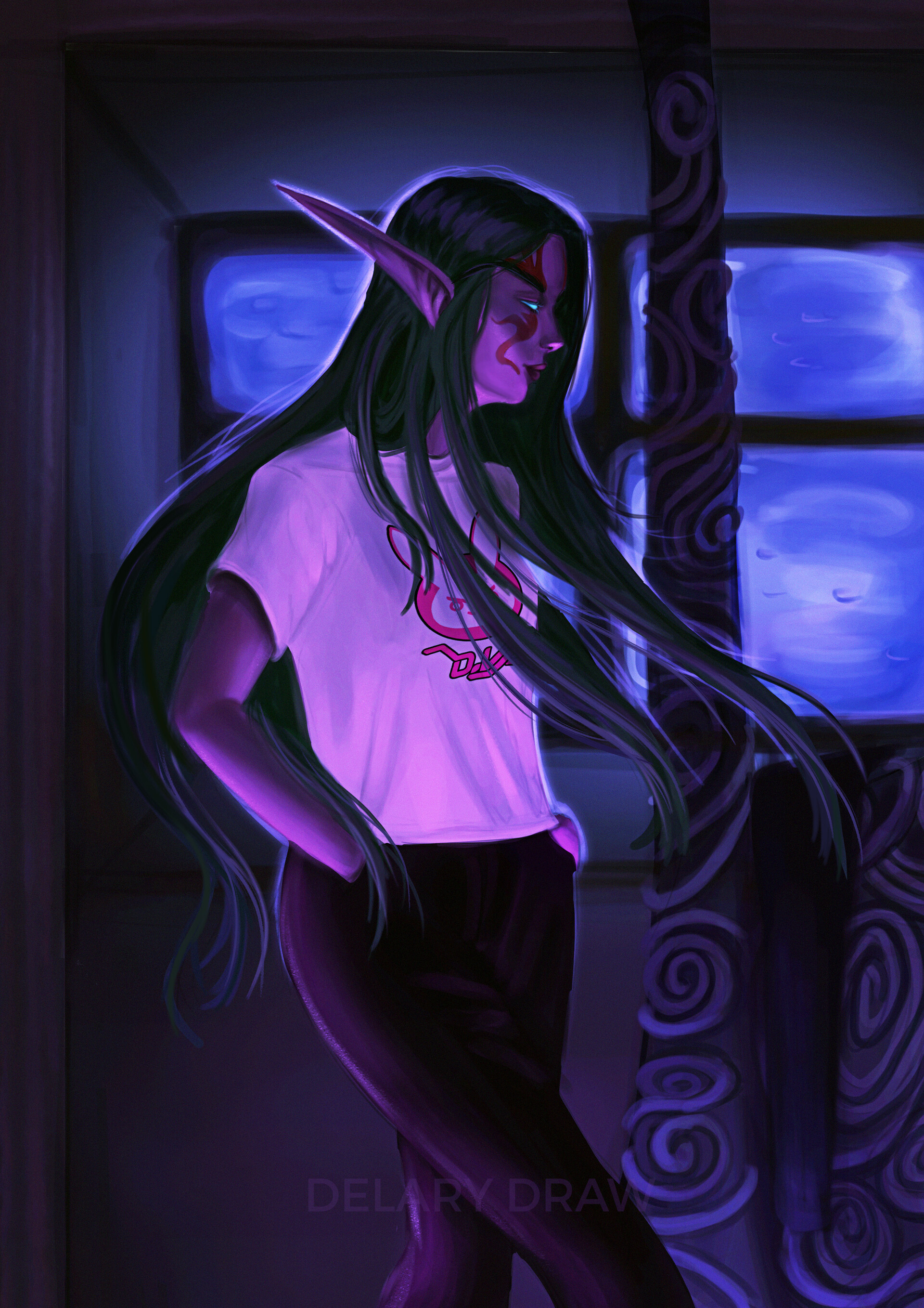 how to draw night elf