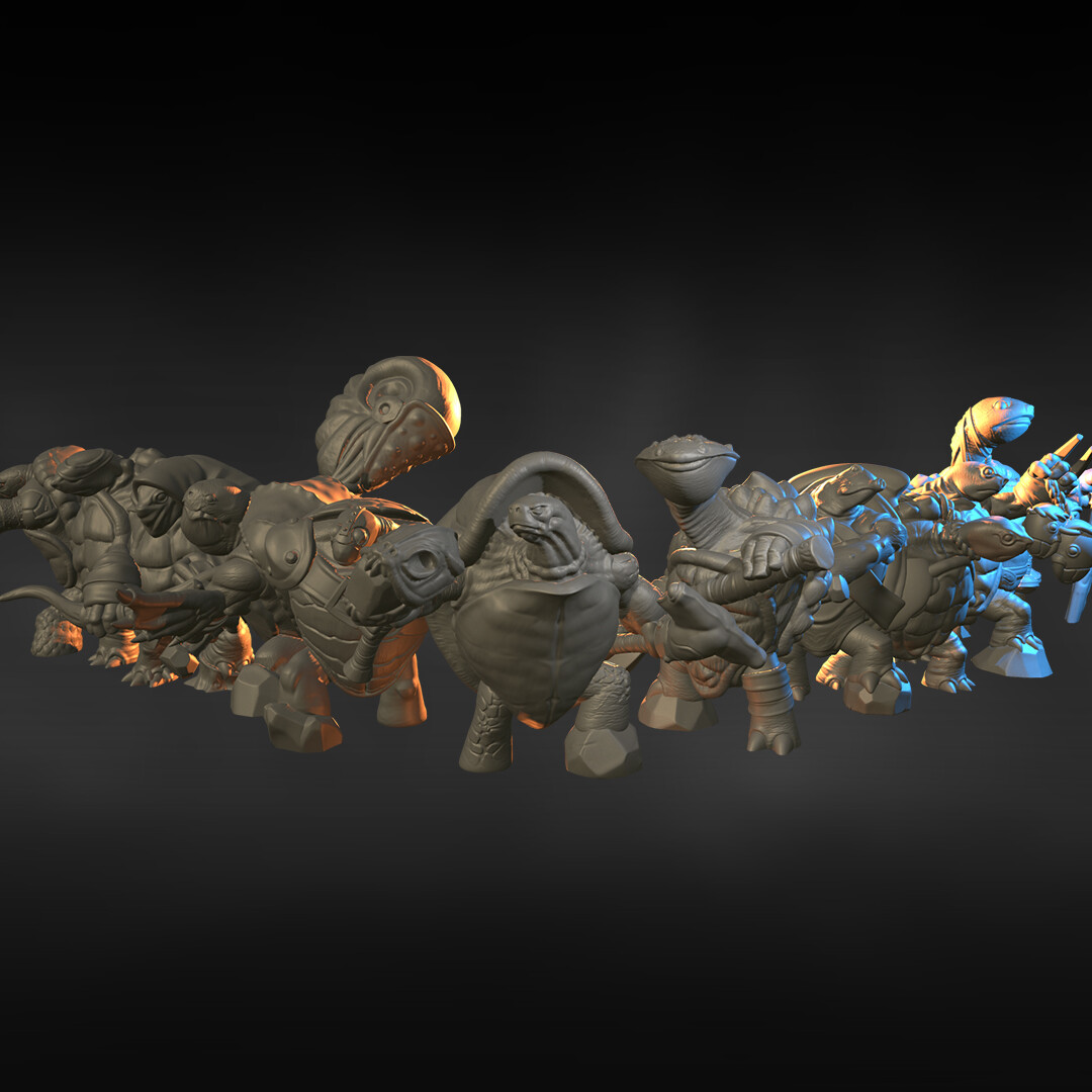 ArtStation - Turtle Mobsters Miniatures