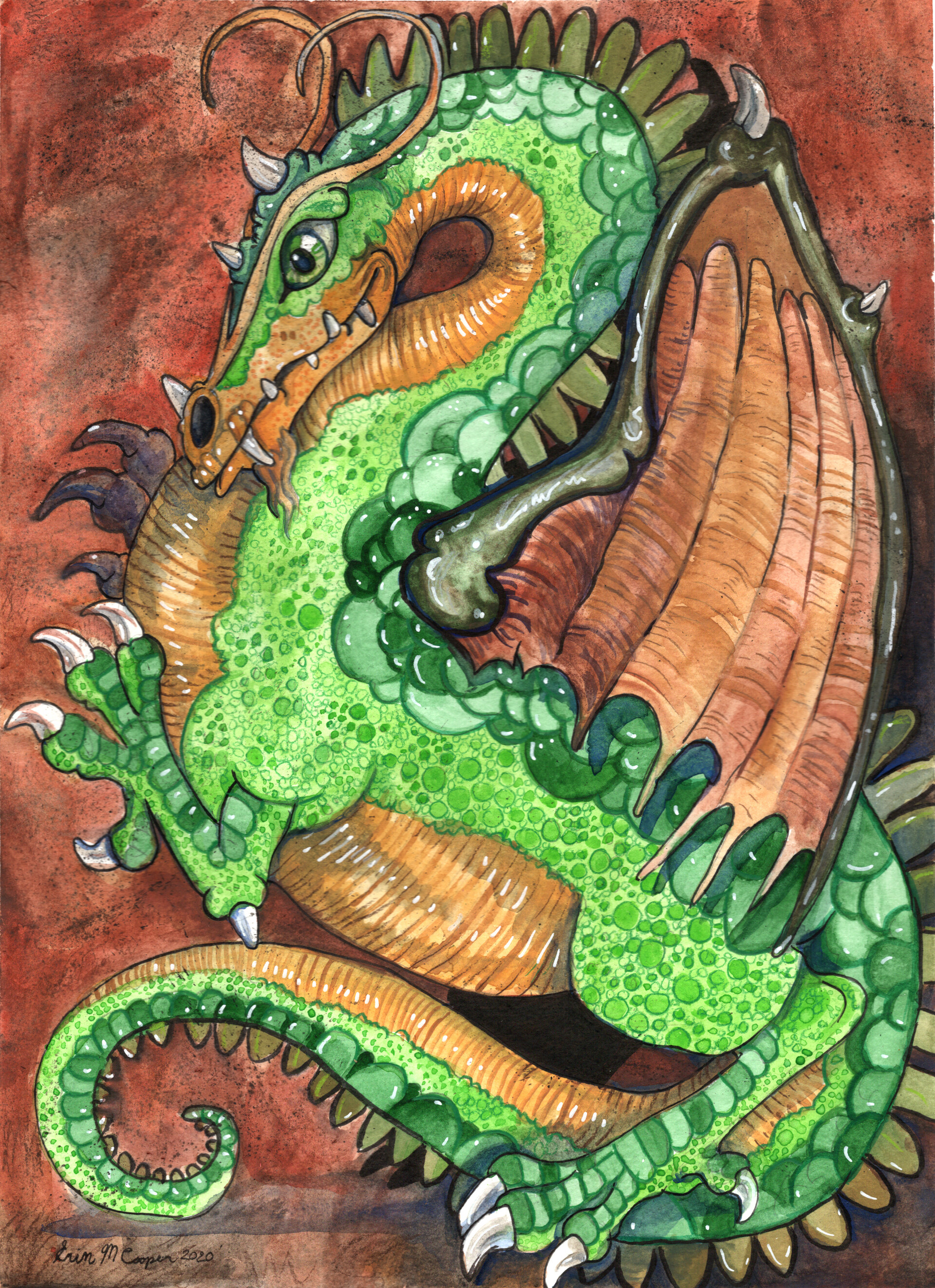 Erin Cooper - Flight of Dragons Watercolor Fan Art
