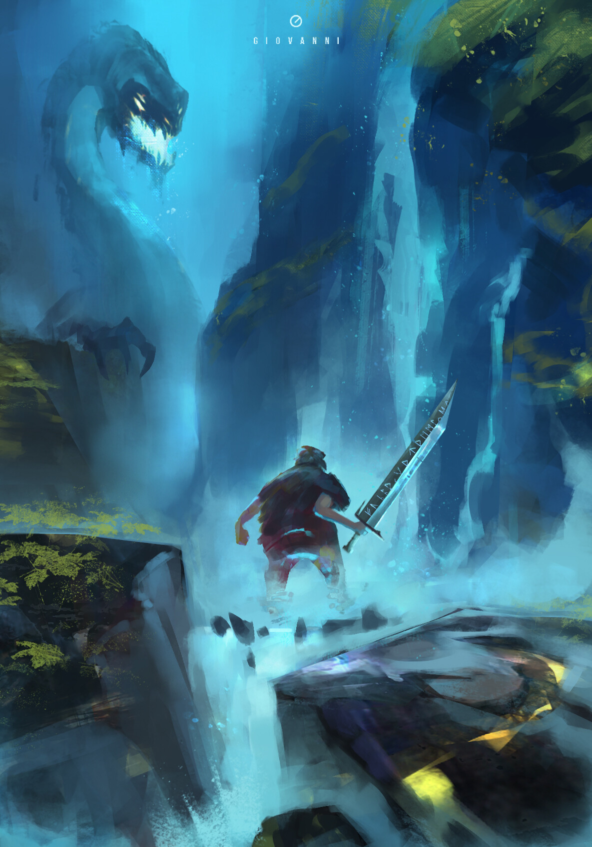 ArtStation - Dragon Waterfall