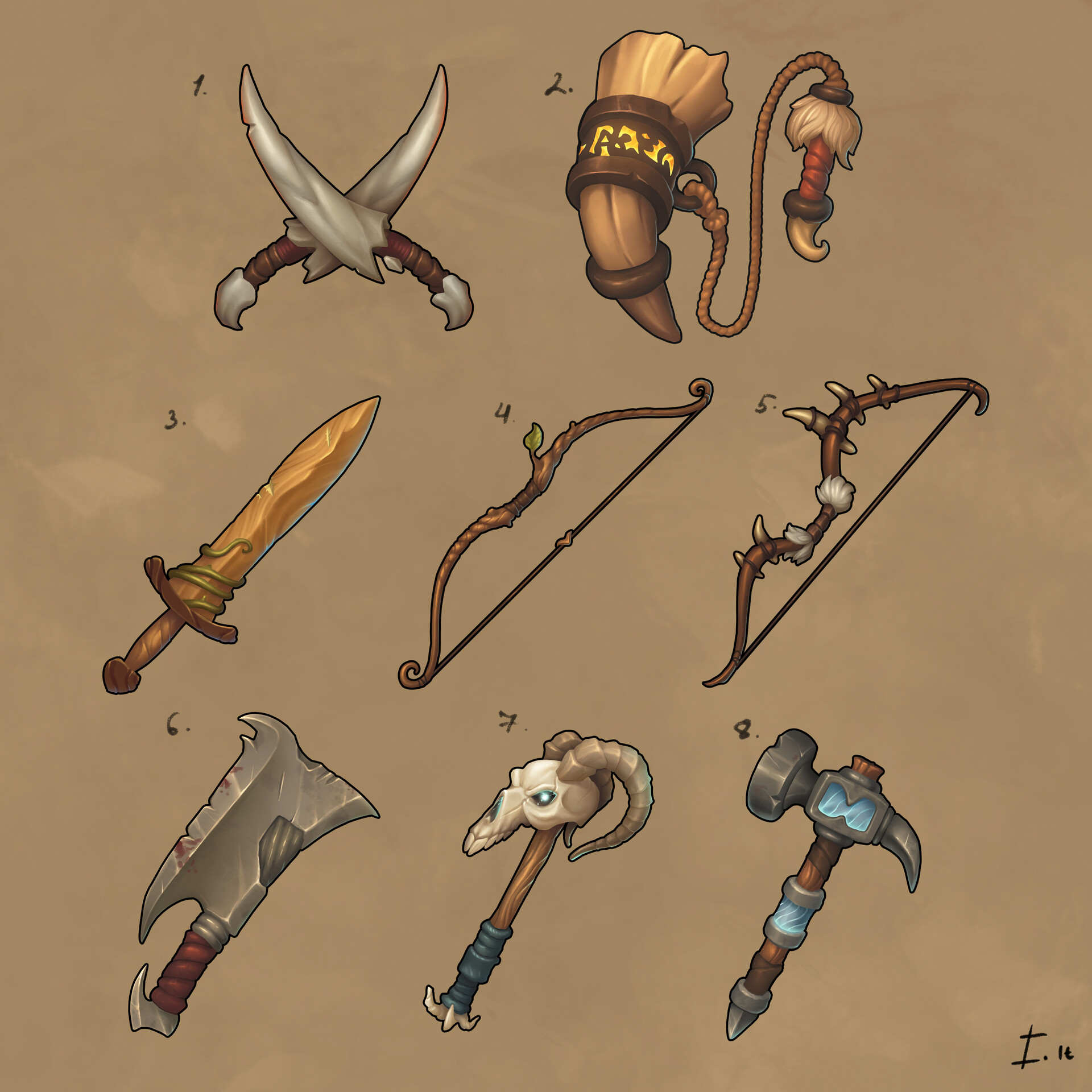 ArtStation - Board Game Weapon Set