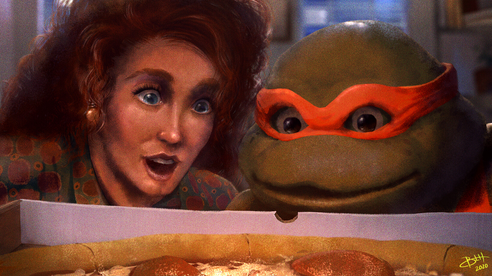 ArtStation - Michelangelo April O'Neil Pizza