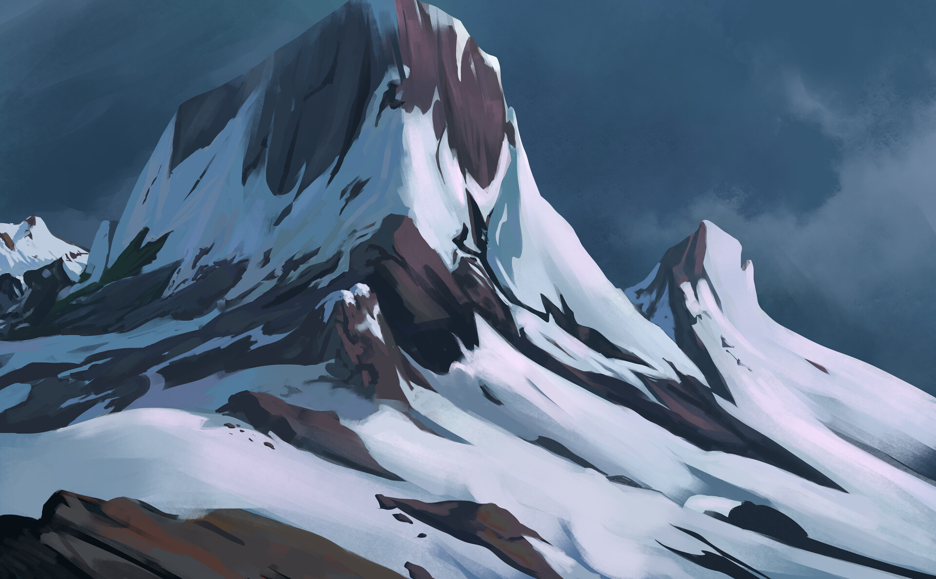 ArtStation - snowy mountain