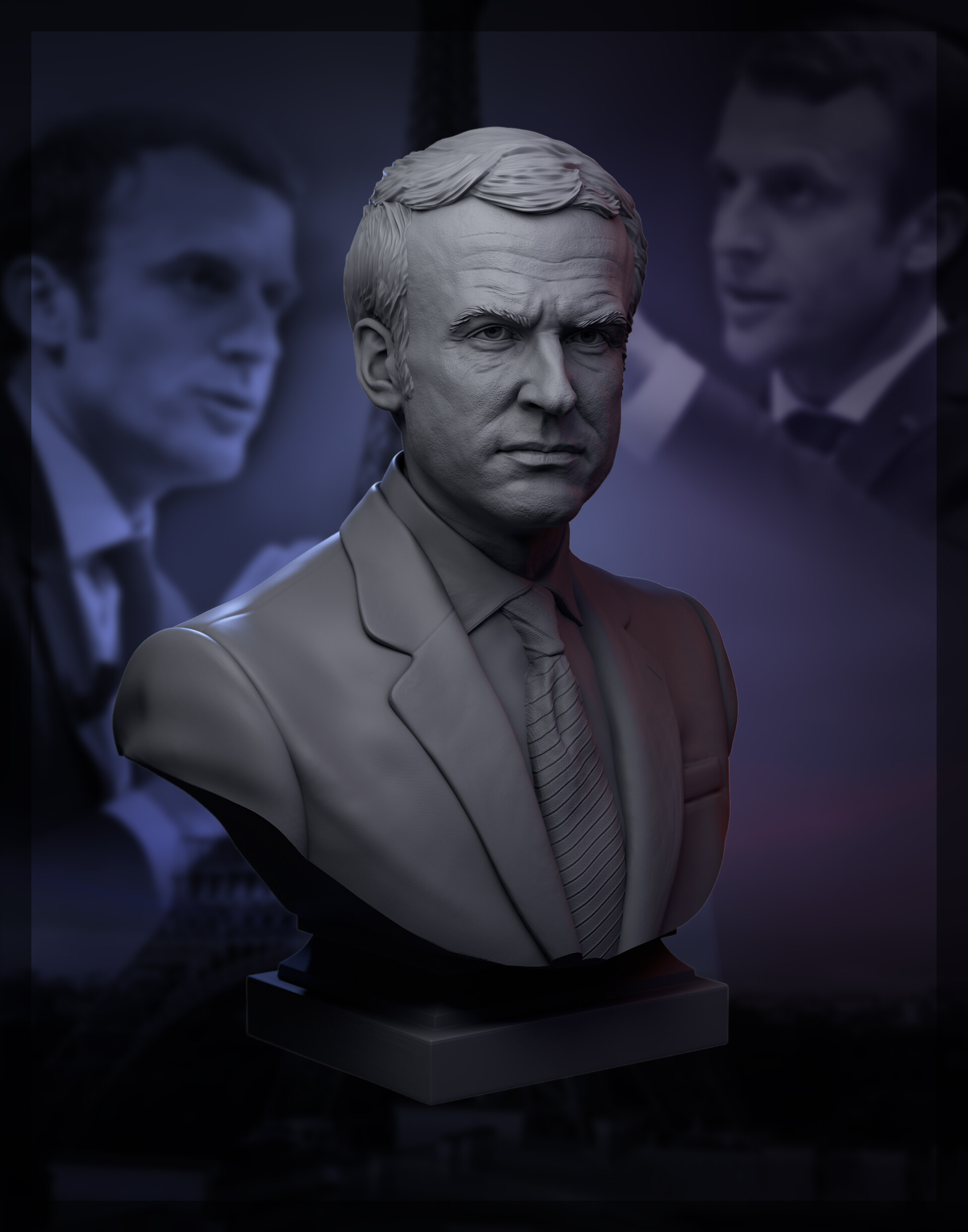 ArtStation - Emmanuel Macron 3d print model