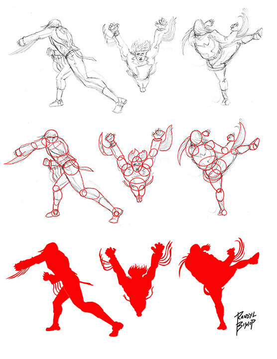 ArtStation - Art 1- Sihouetted staging poses featuring the Hawk of New York