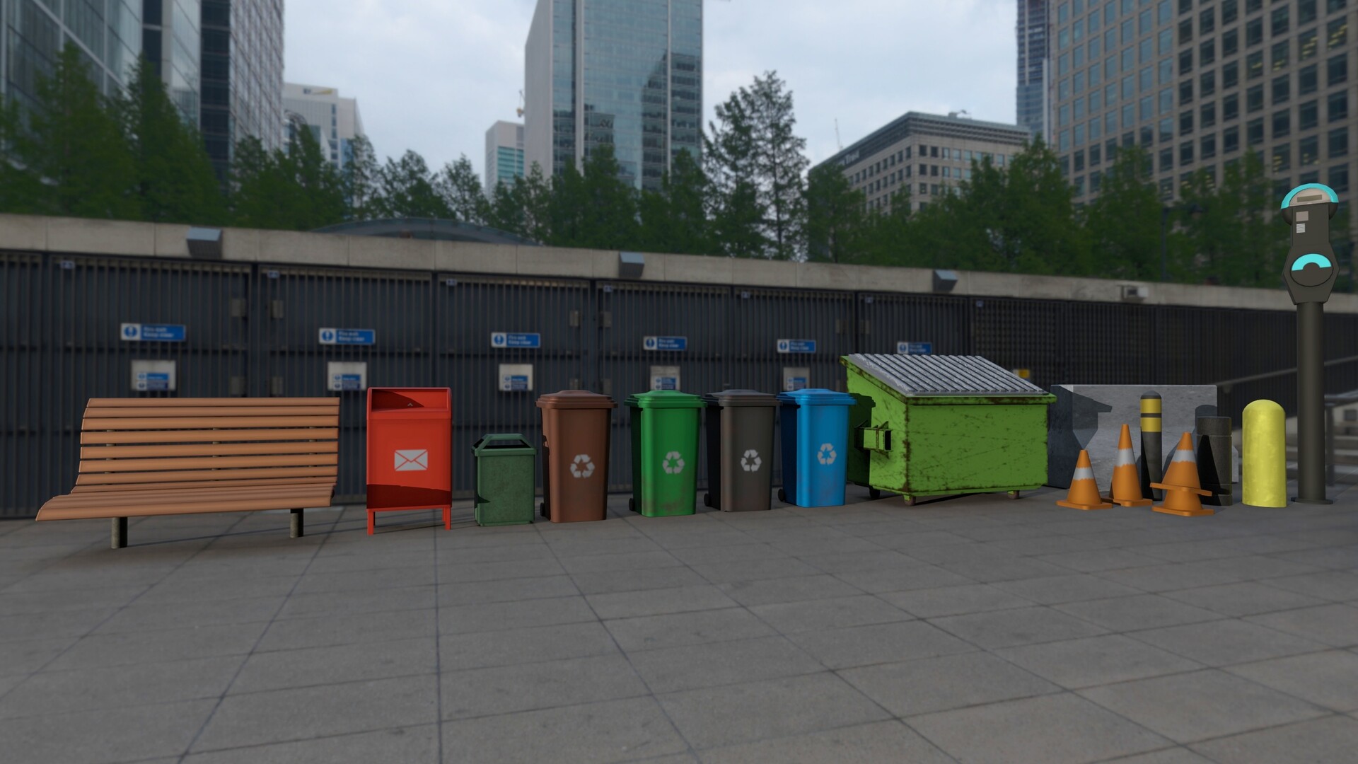 ArtStation - Sidewalk Street props for games