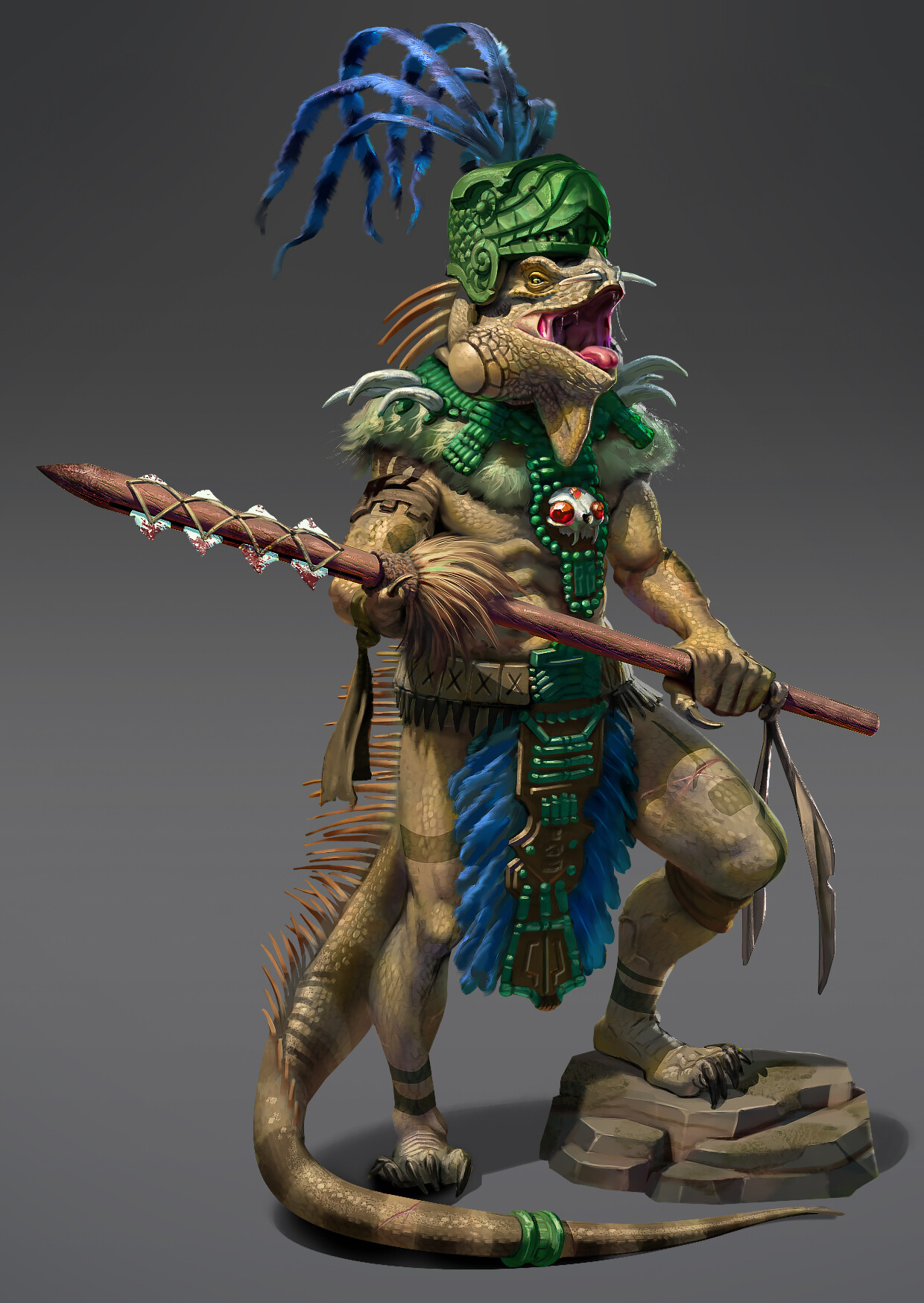 Aztec Lizard Warrior