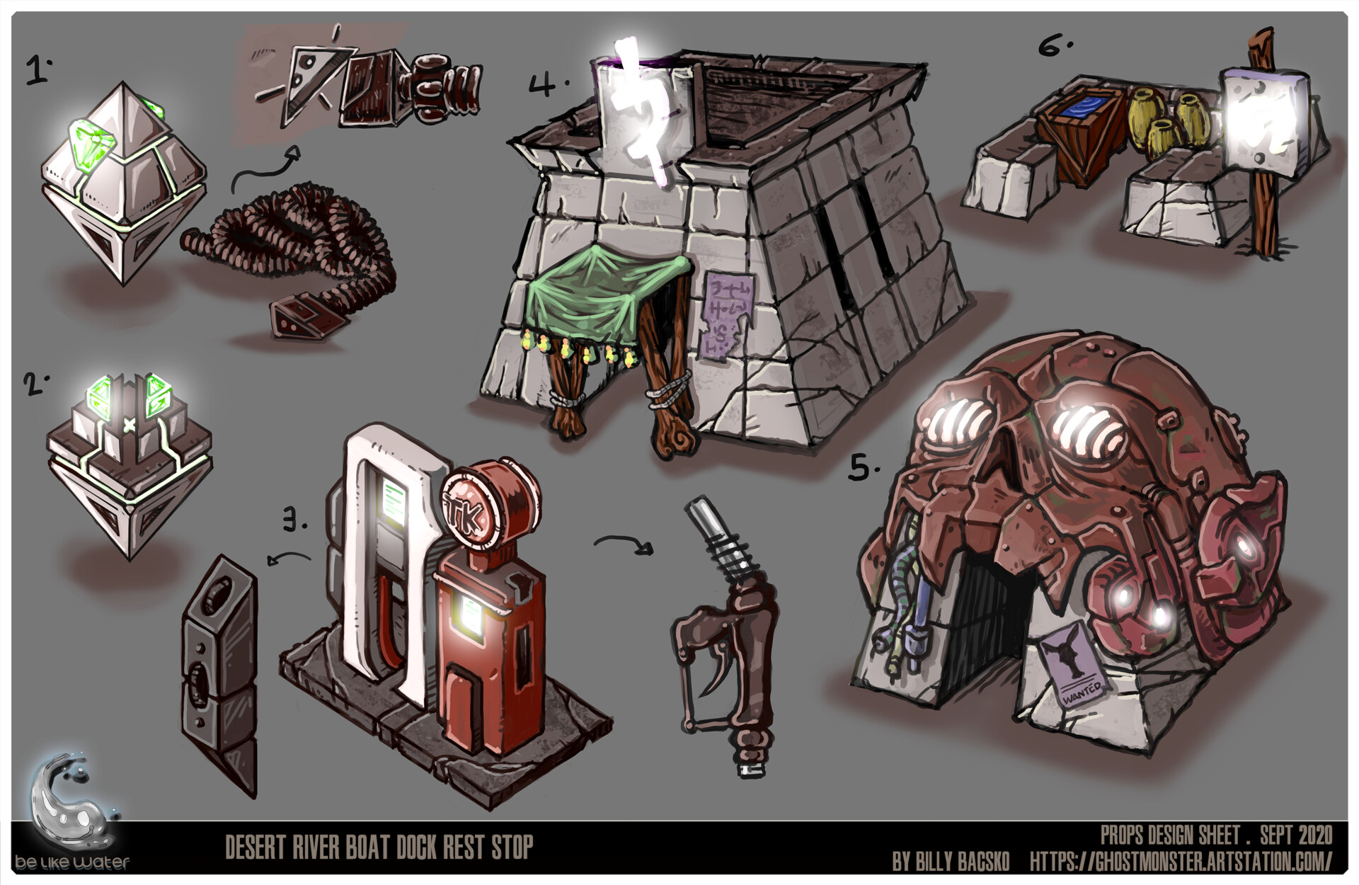 ArtStation - Desert Rest Stop Boat Dock - Props