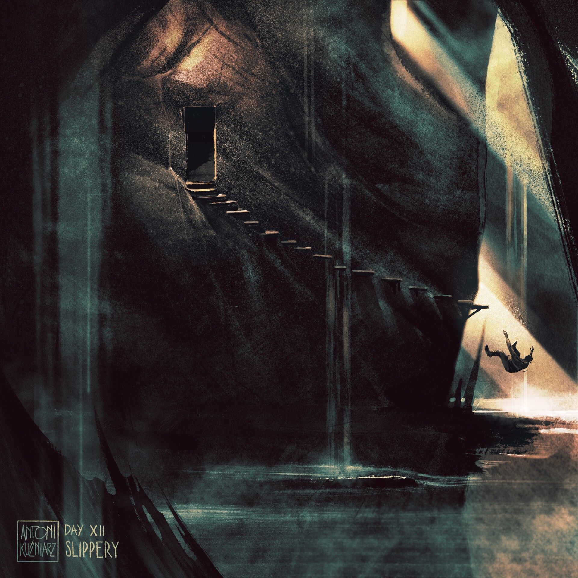 ArtStation - "Slippery" Day 12, Inktober 2020