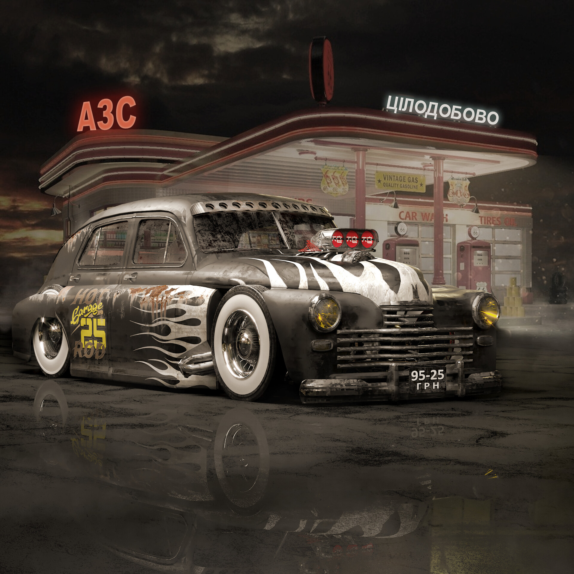ArtStation - GAZ M20 "Pobeda" RatRod