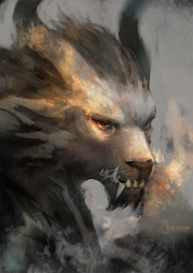 ArtStation - Guild Wars 2 Charr Warm-up Painting