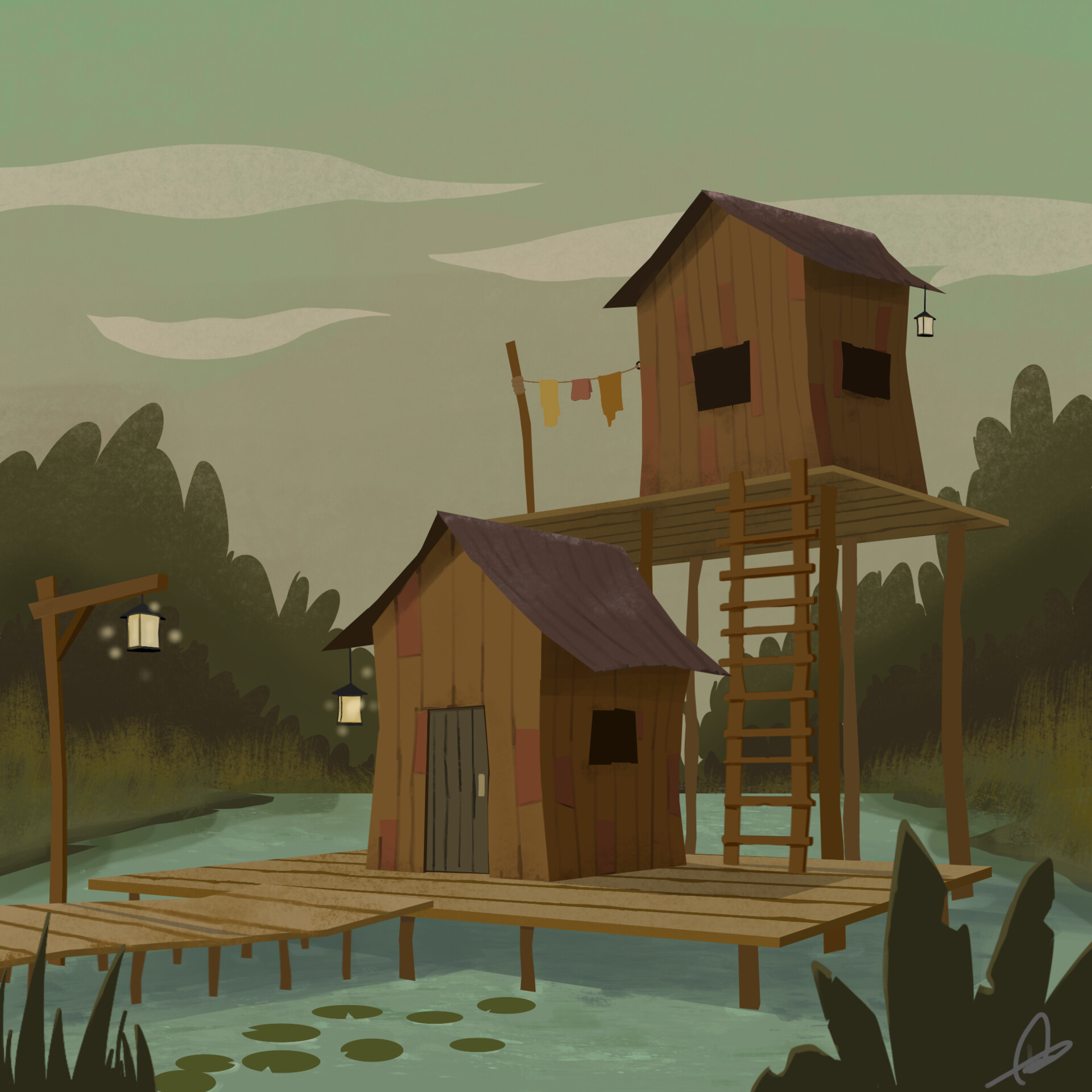 ArtStation - Swamp house