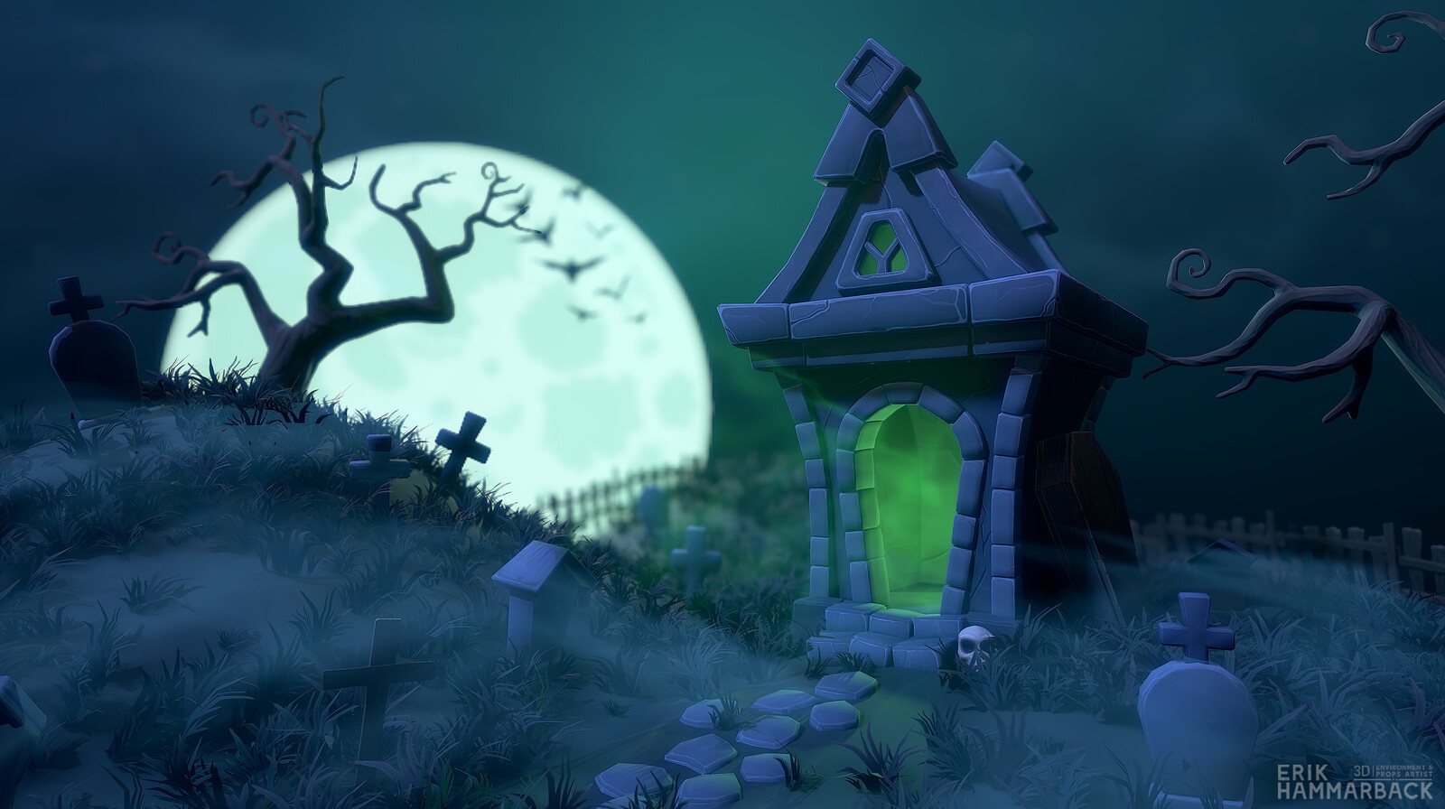 Erik Hammarbäck - Stylized Cemetery Diorama