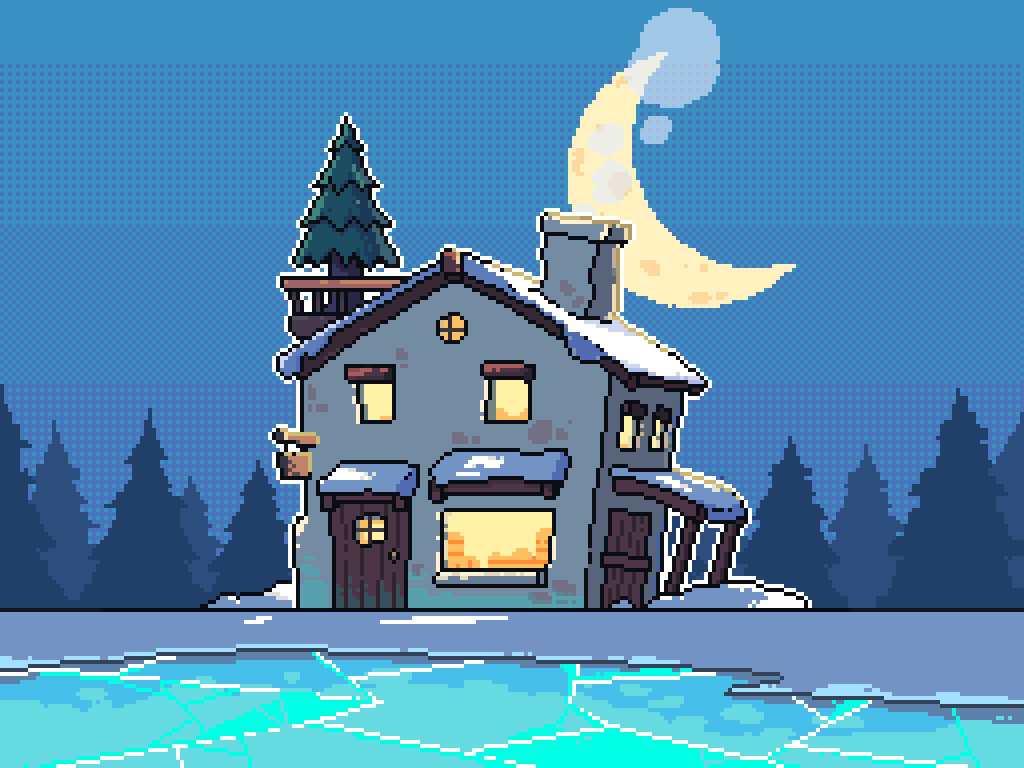 ArtStation - Snow House Pixel Art
