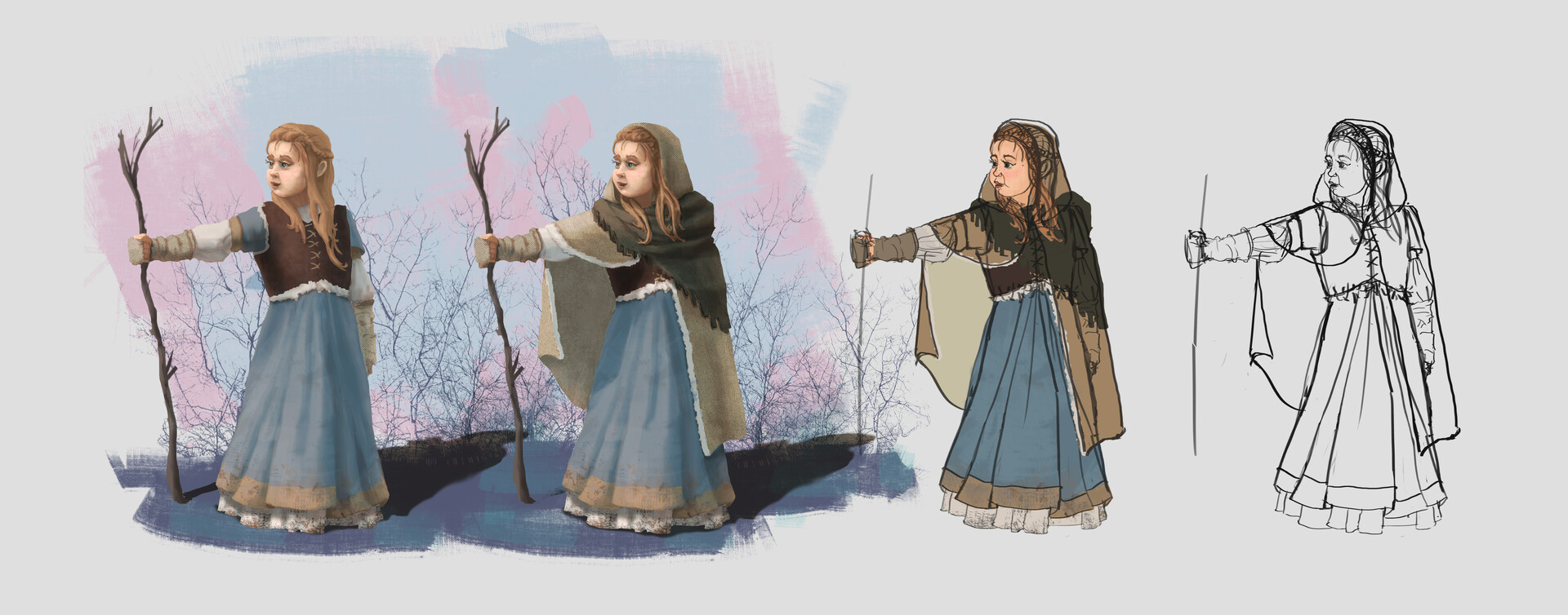 ArtStation - Younger sister. Medieval style.
