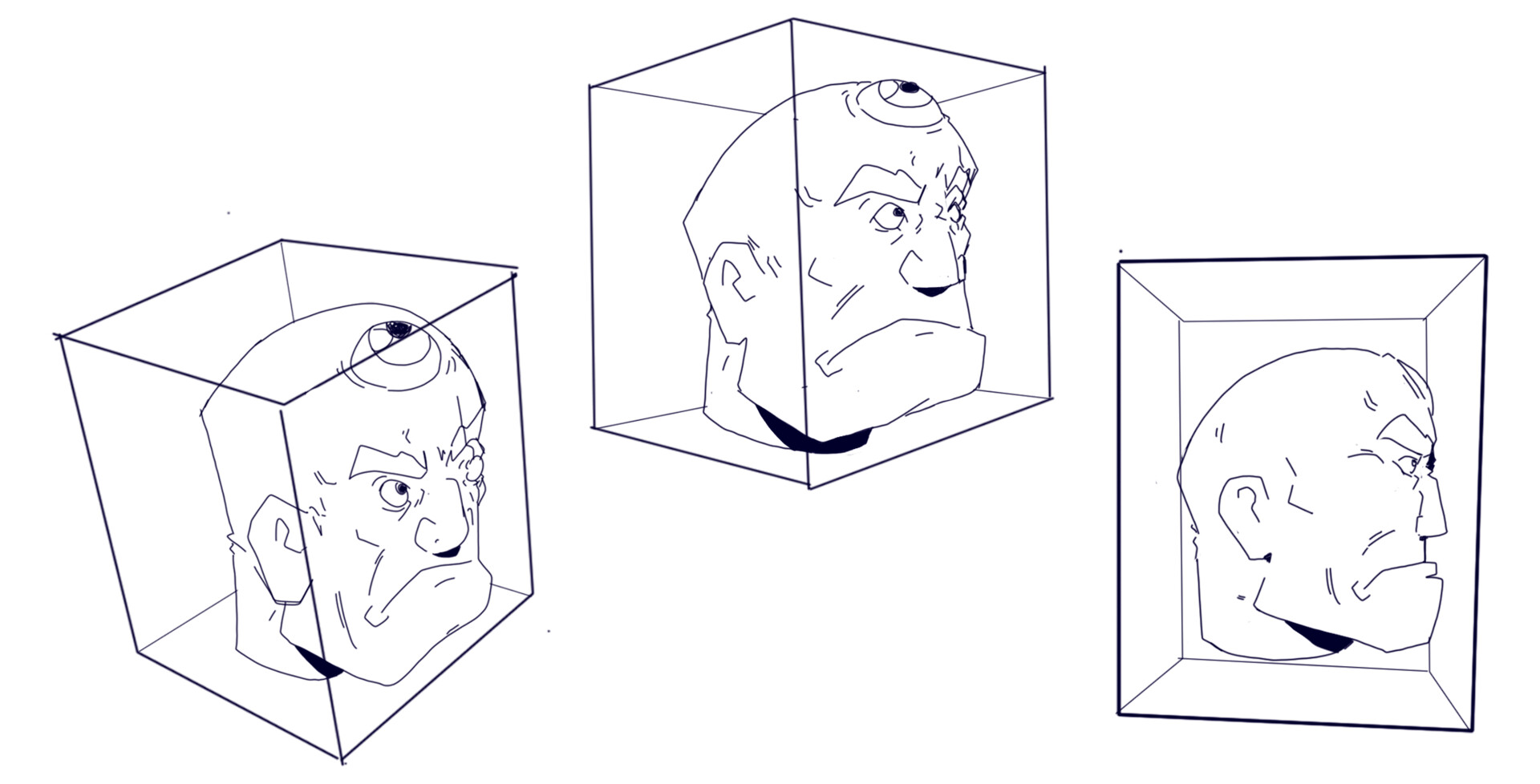 ArtStation - HEAD PERSPECTIVE PRACTICE