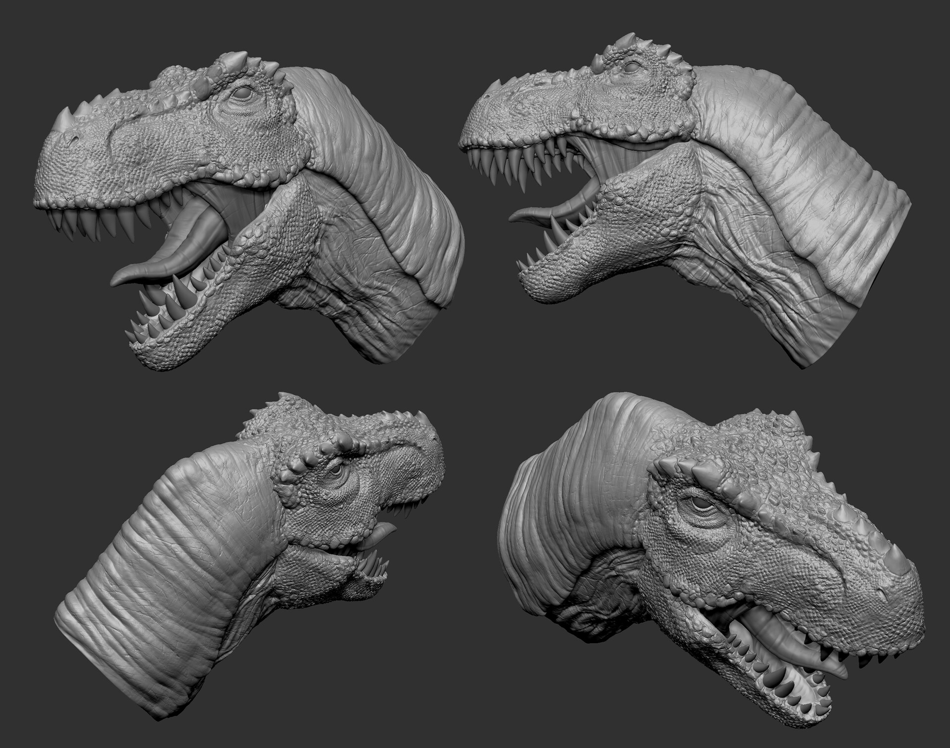 dinosaur head drawing reference