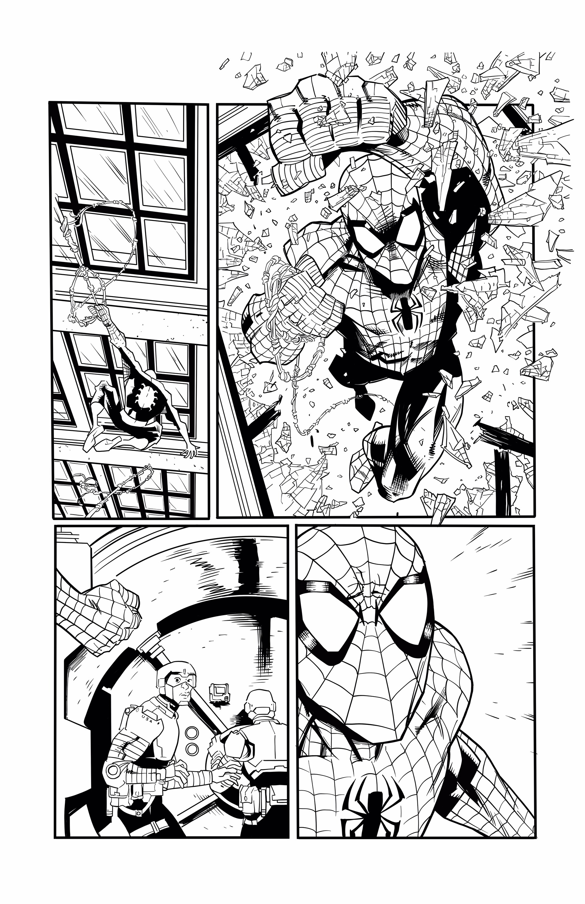 ArtStation - Spider-Man Interior Inks Over Ottley