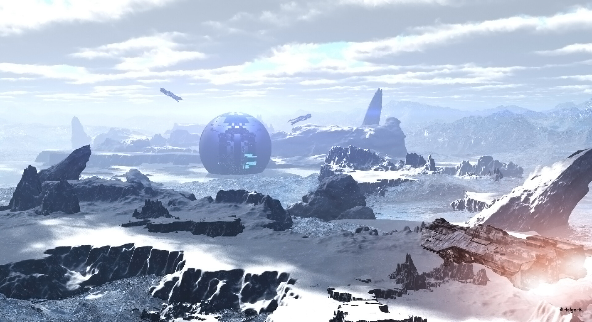 ArtStation - Sphere lands on Planet